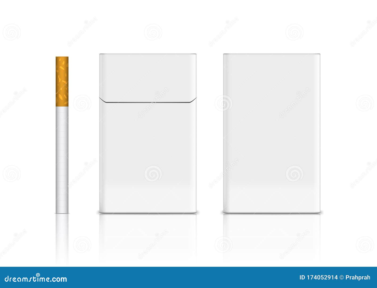 Front and Back View of Flip-top Cigarette Pack Stock Vector ...
