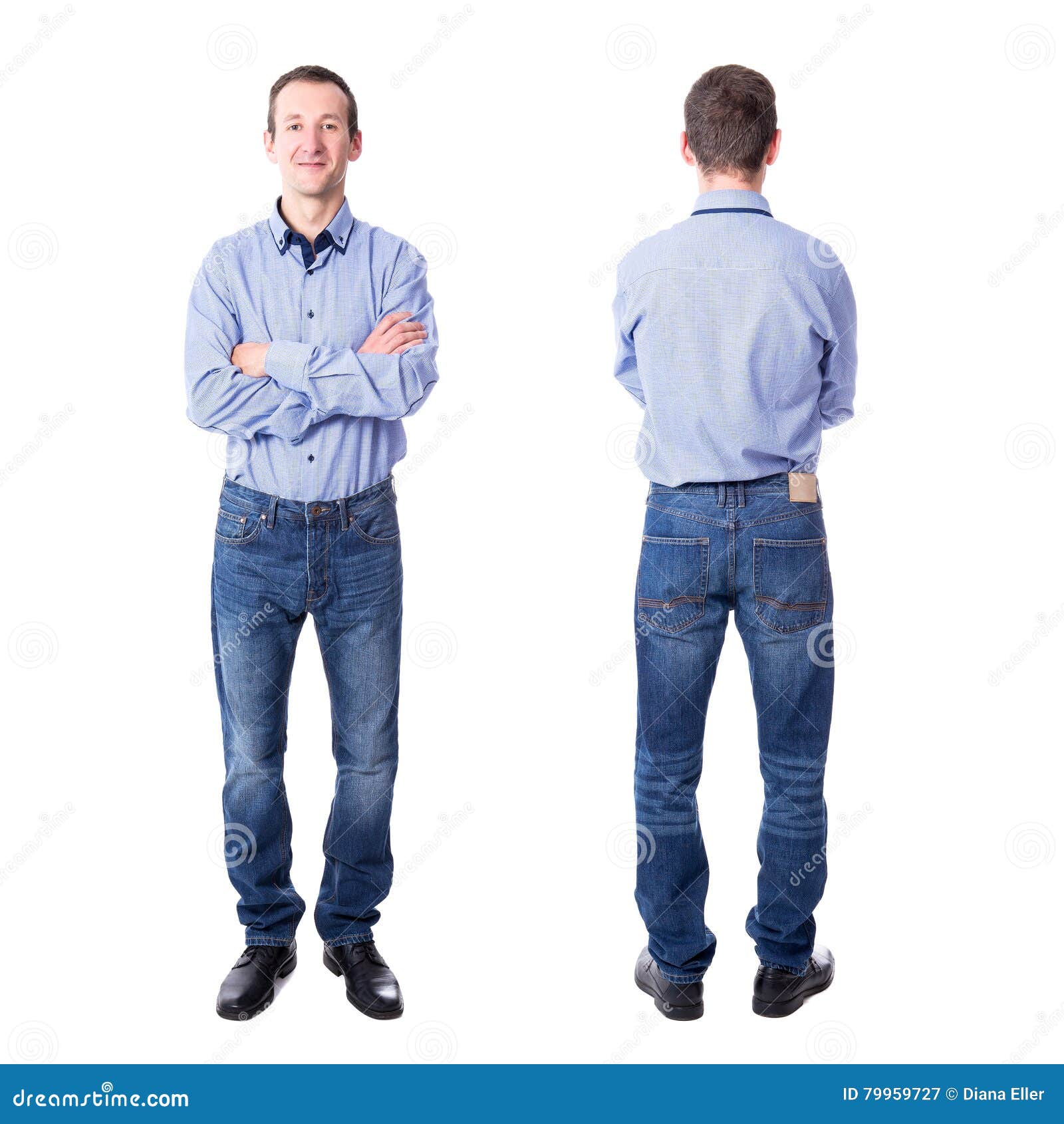 Front and Back View of Handsome Middle Aged Business Man Isolate Stock ...