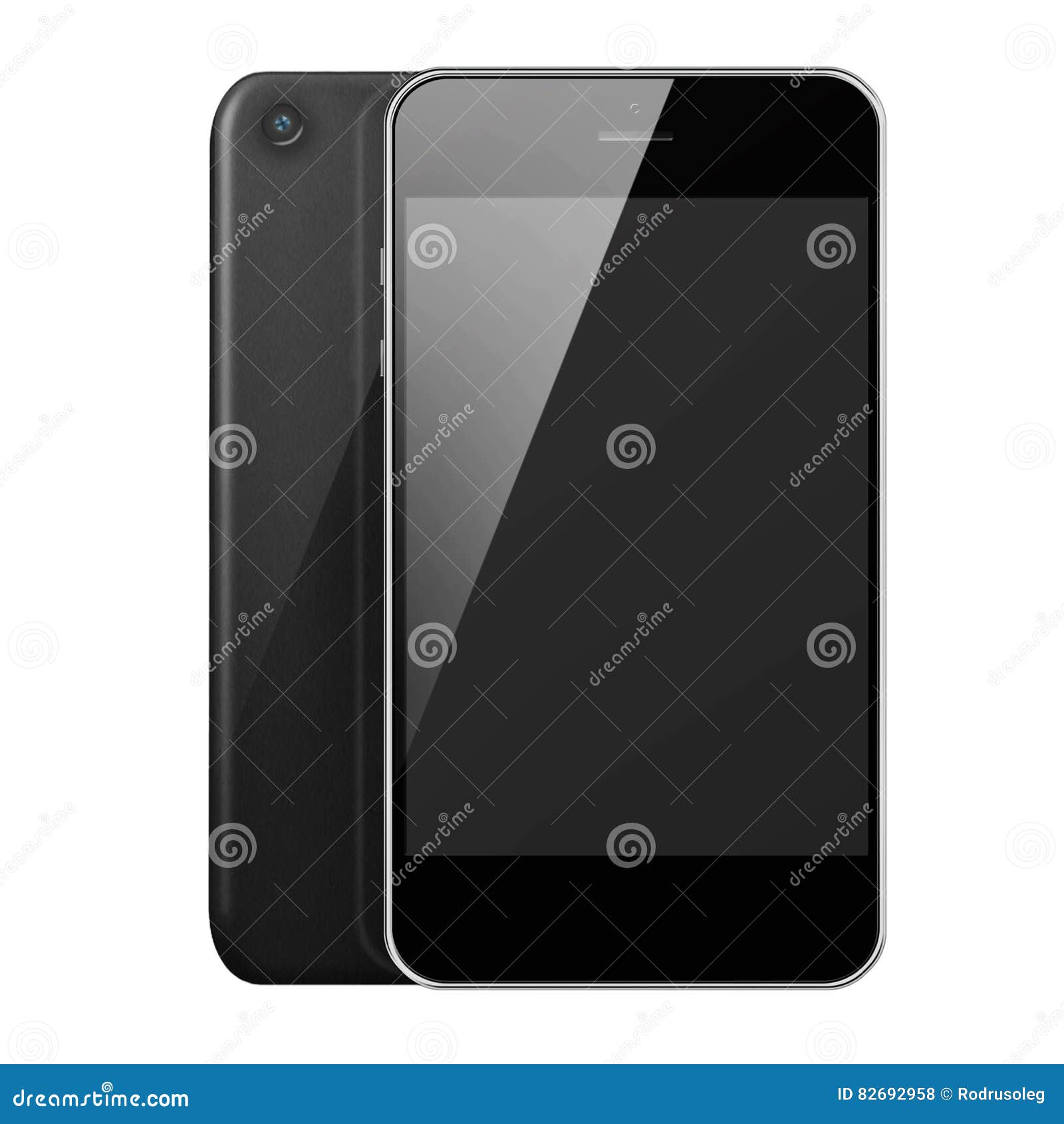 Front and Back View of Mobile Smart Phone with Blank Screen . Stock ...