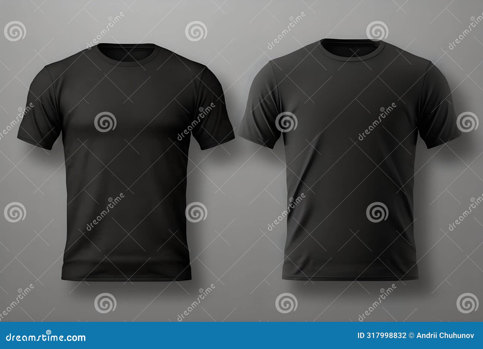 Front and Back View T-shirt Mockups Stock Illustration - Illustration ...