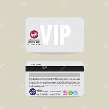 Front and Back VIP Member Card Template. Stock Vector - Illustration of ...