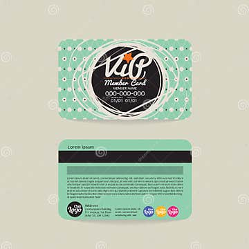 Front and Back VIP Member Card Template. Stock Vector - Illustration of ...