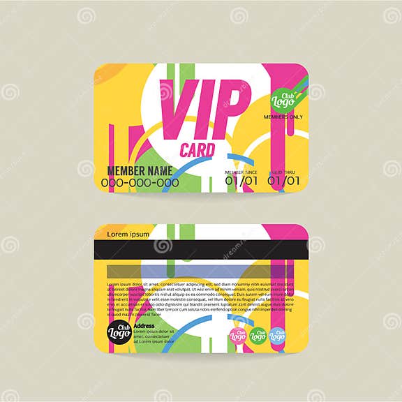 Front and Back VIP Member Card Template Stock Vector - Illustration of ...
