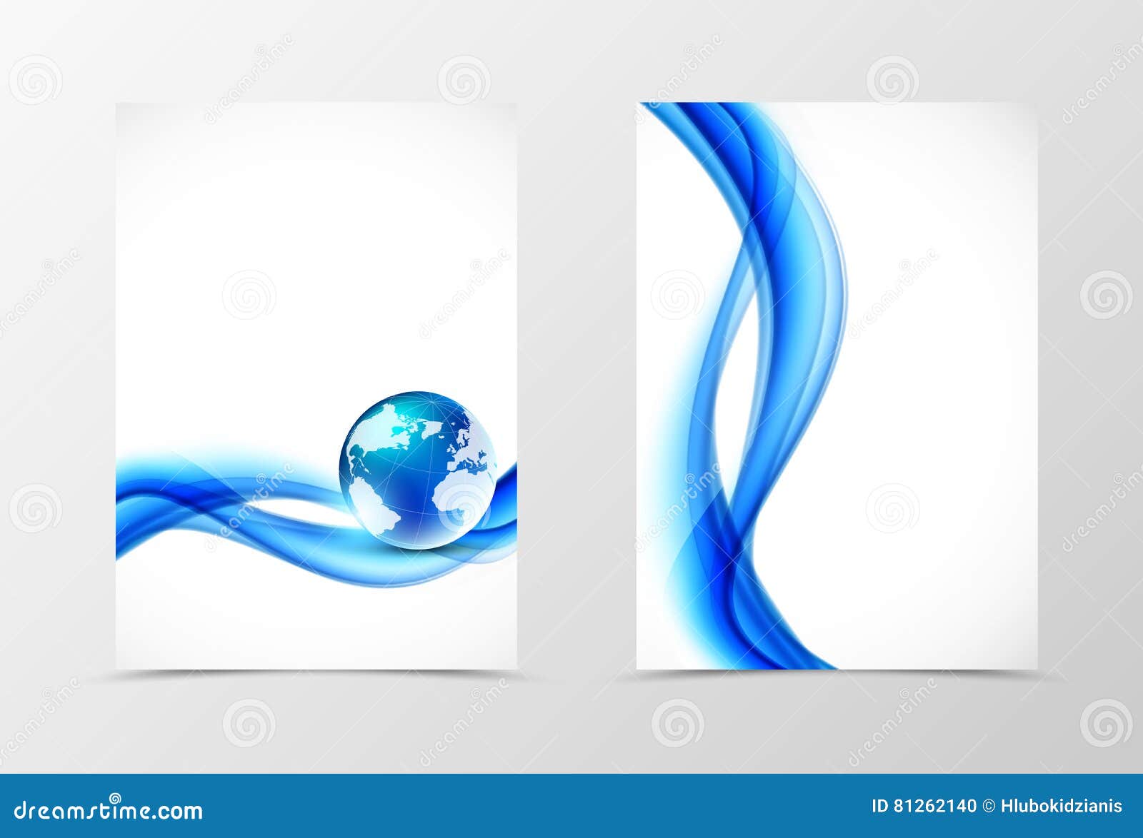 Front and Back Wave Flyer Template Design Stock Vector - Illustration ...