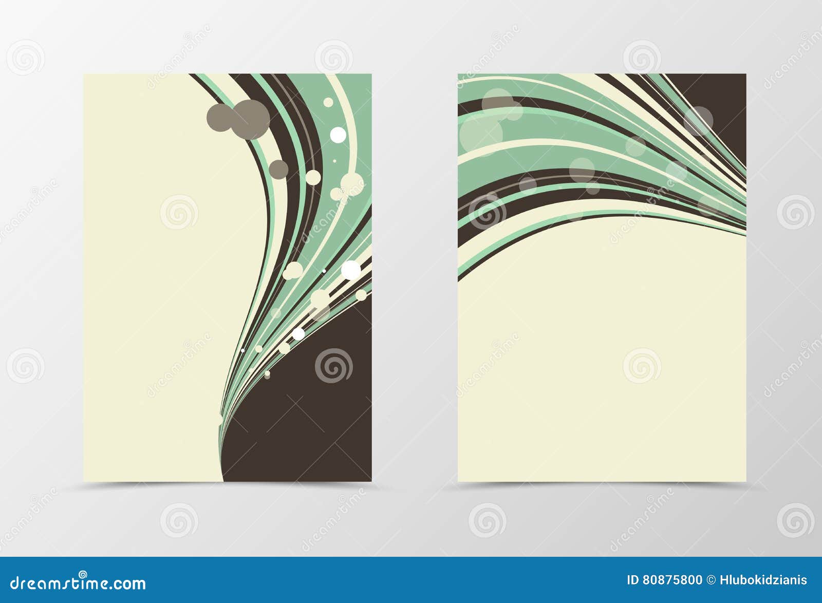 Front and Back Wavy Flyer Template Design Stock Vector - Illustration ...