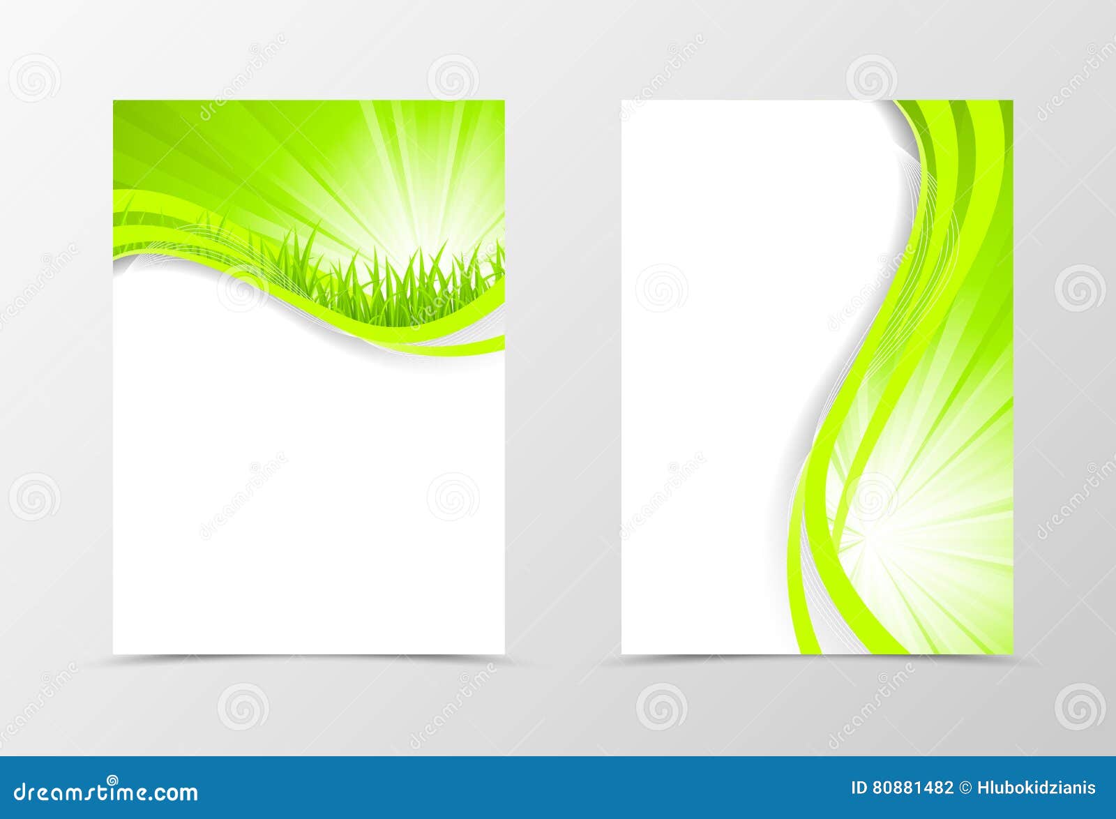 Front and Back Wavy Flyer Template Design Stock Vector - Illustration ...