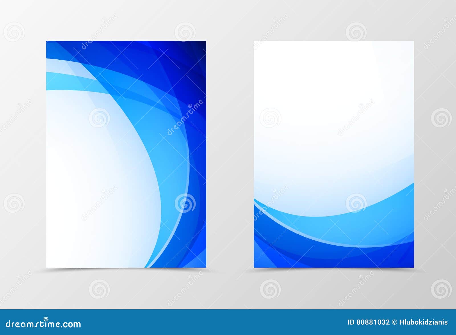 Front and Back Wavy Flyer Template Design Stock Vector - Illustration ...