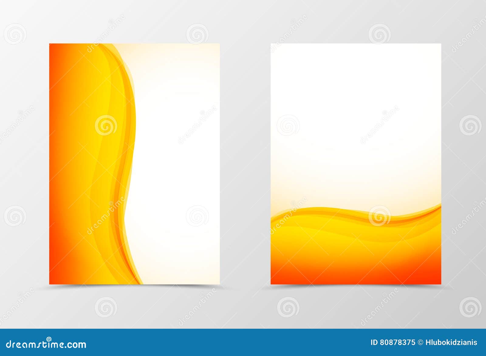 Front and Back Wavy Flyer Template Design Stock Vector - Illustration ...