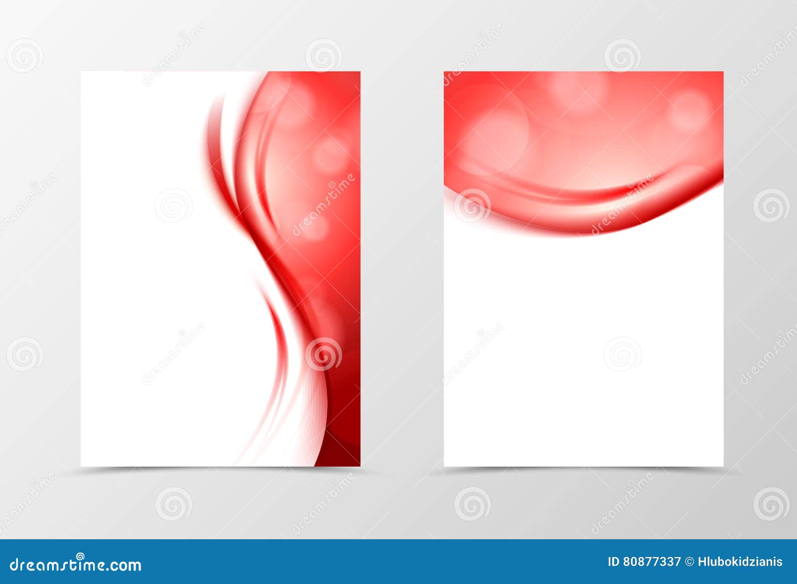 Front and Back Wavy Flyer Template Design Stock Vector - Illustration ...