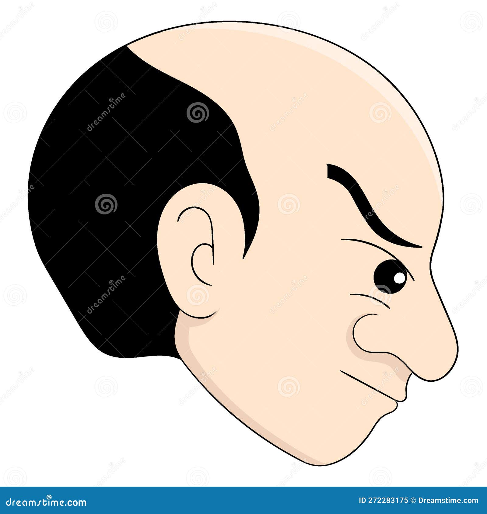 Front Bald Head Boy Emoticon Stock Vector - Illustration of icon ...