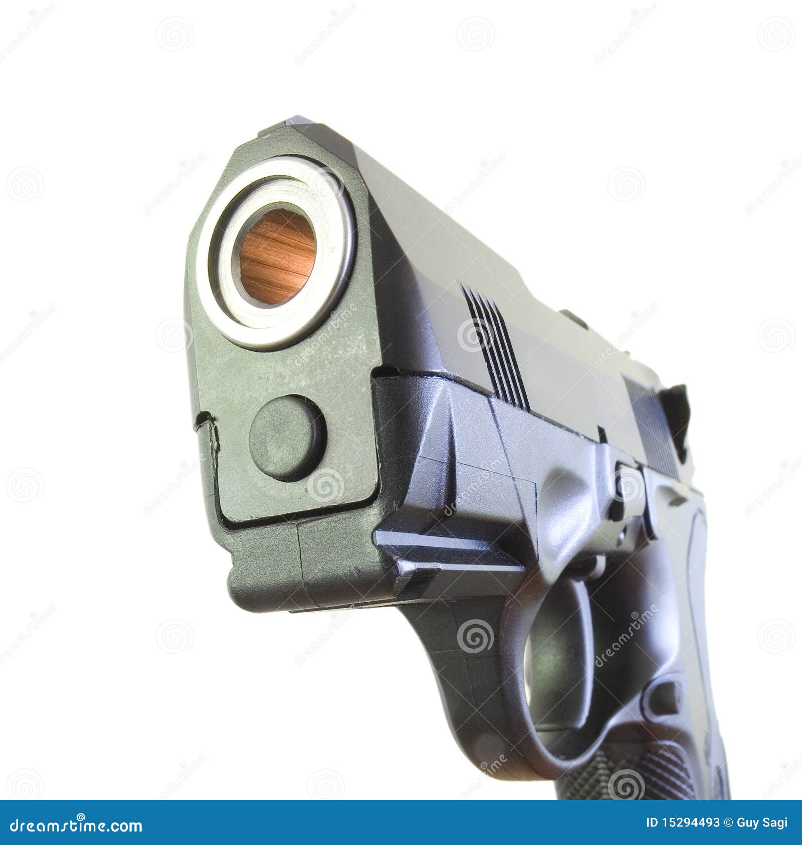 In front of the barrel stock image. Image of pistol, black - 15294493
