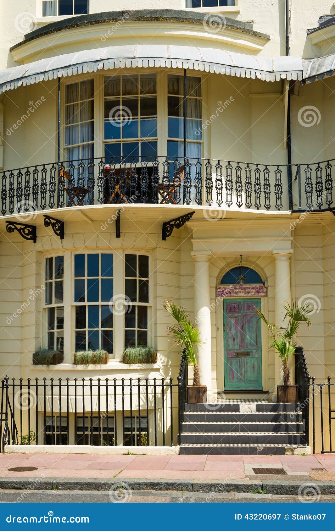 Front of a Beautiful House. Stock Image - Image of flat, balcony: 43220697