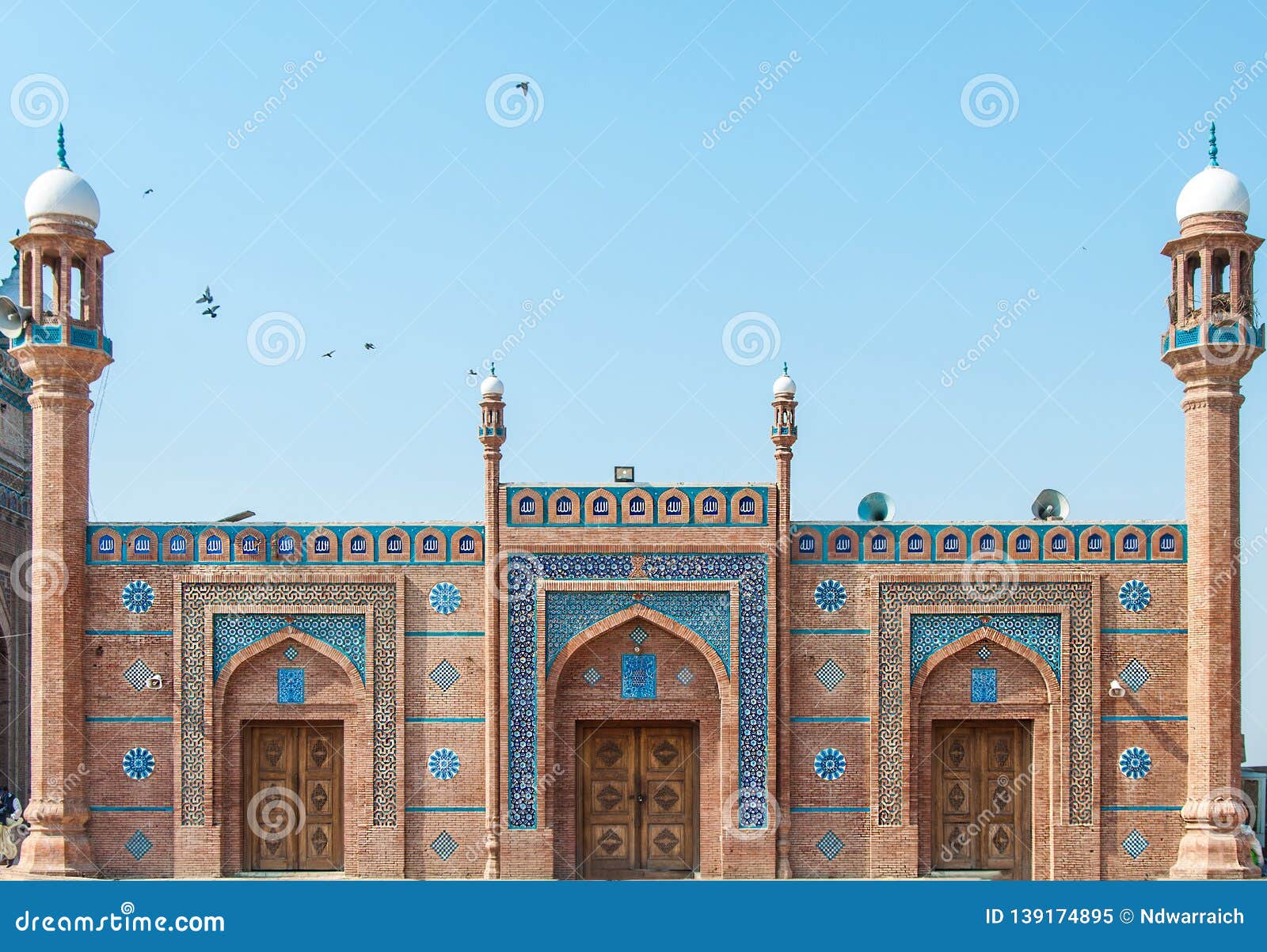 A Front of the Beautiful Mosque Stock Image - Image of antique, islam ...