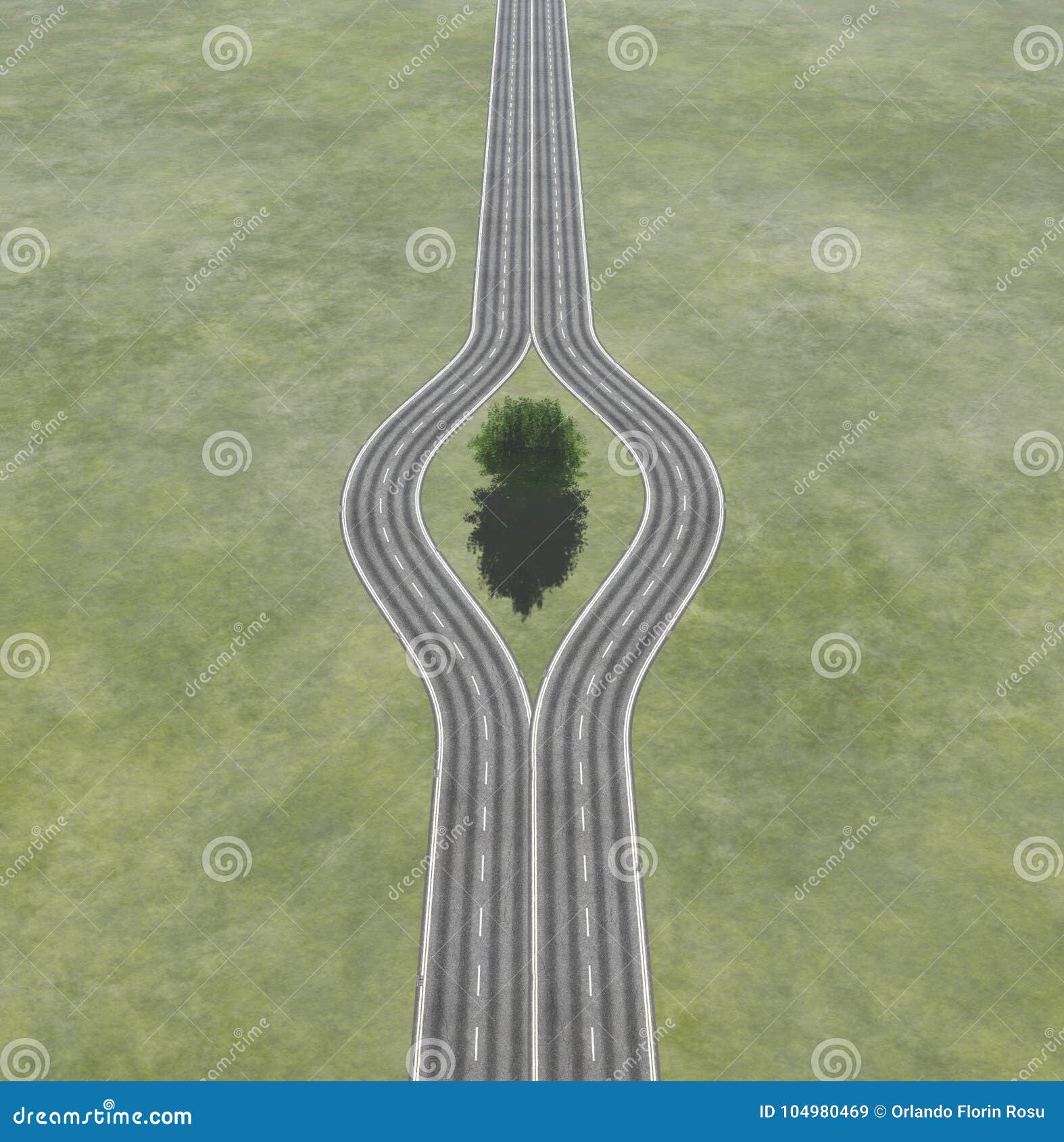 In front of a bifurcation stock illustration. Illustration of ...