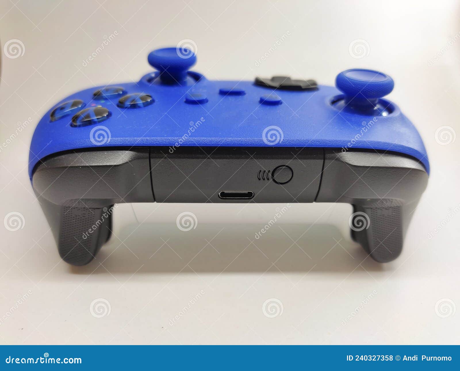 Front of Black Blue and White Next Generation Video Games Controller ...