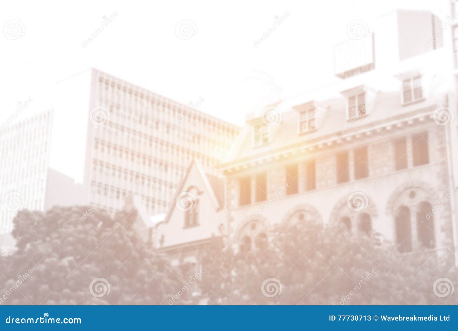 Front of Building with Bright Light Stock Illustration - Illustration ...