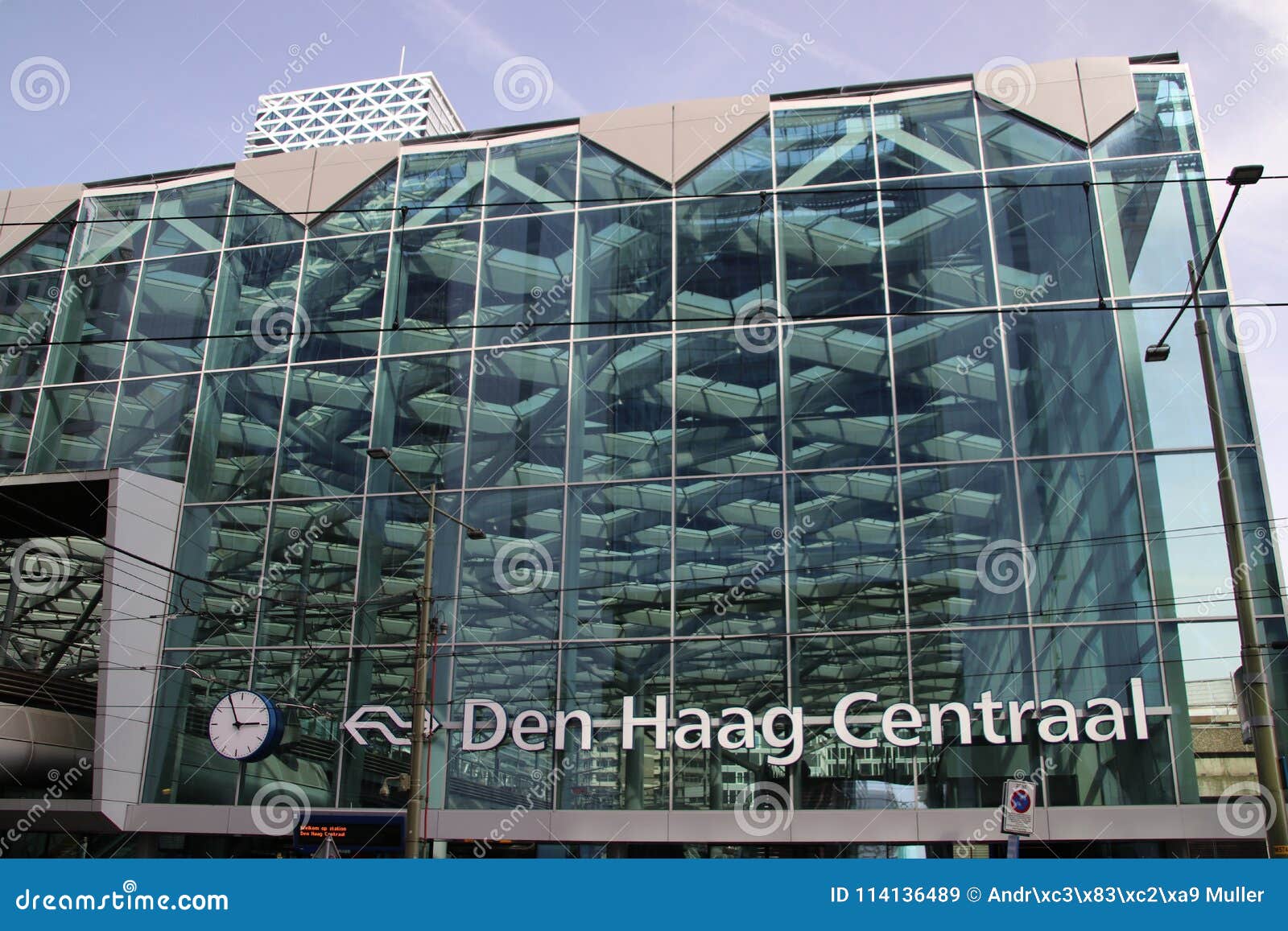 Front Building of the Hague (Den Haag) Central Station in the Ne ...