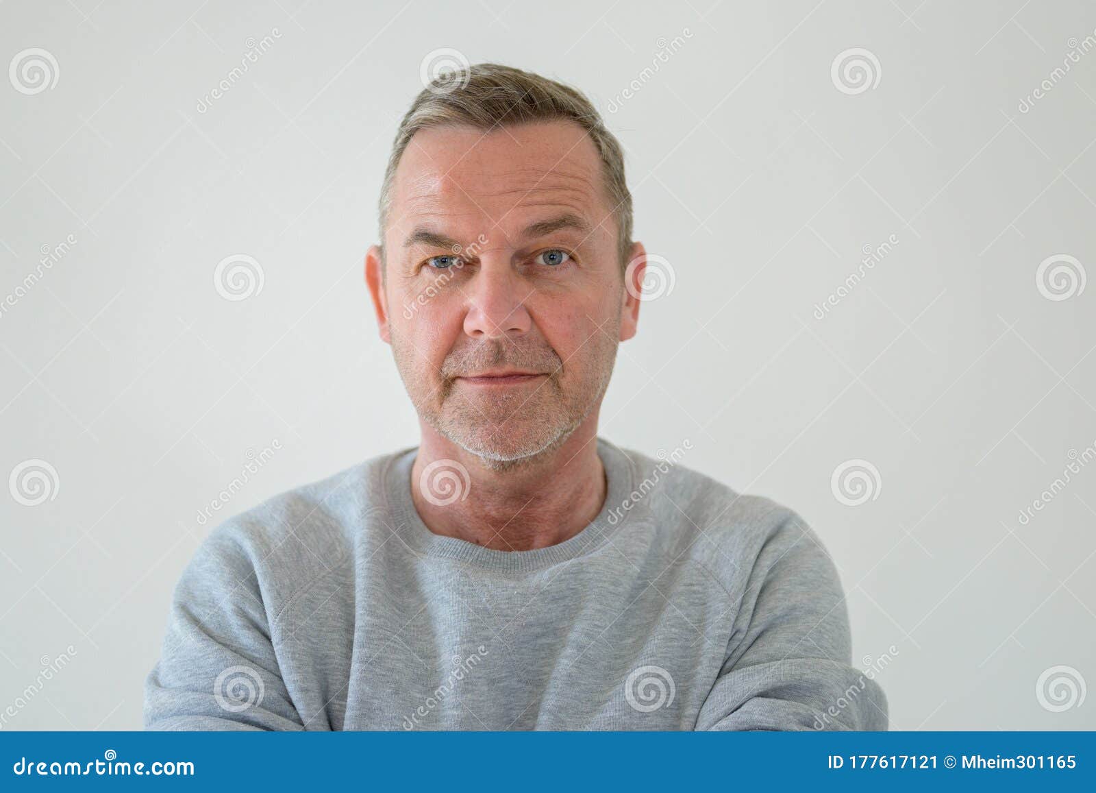 Front Bust Portrait of Middle-aged Man Stock Image - Image of bristle ...