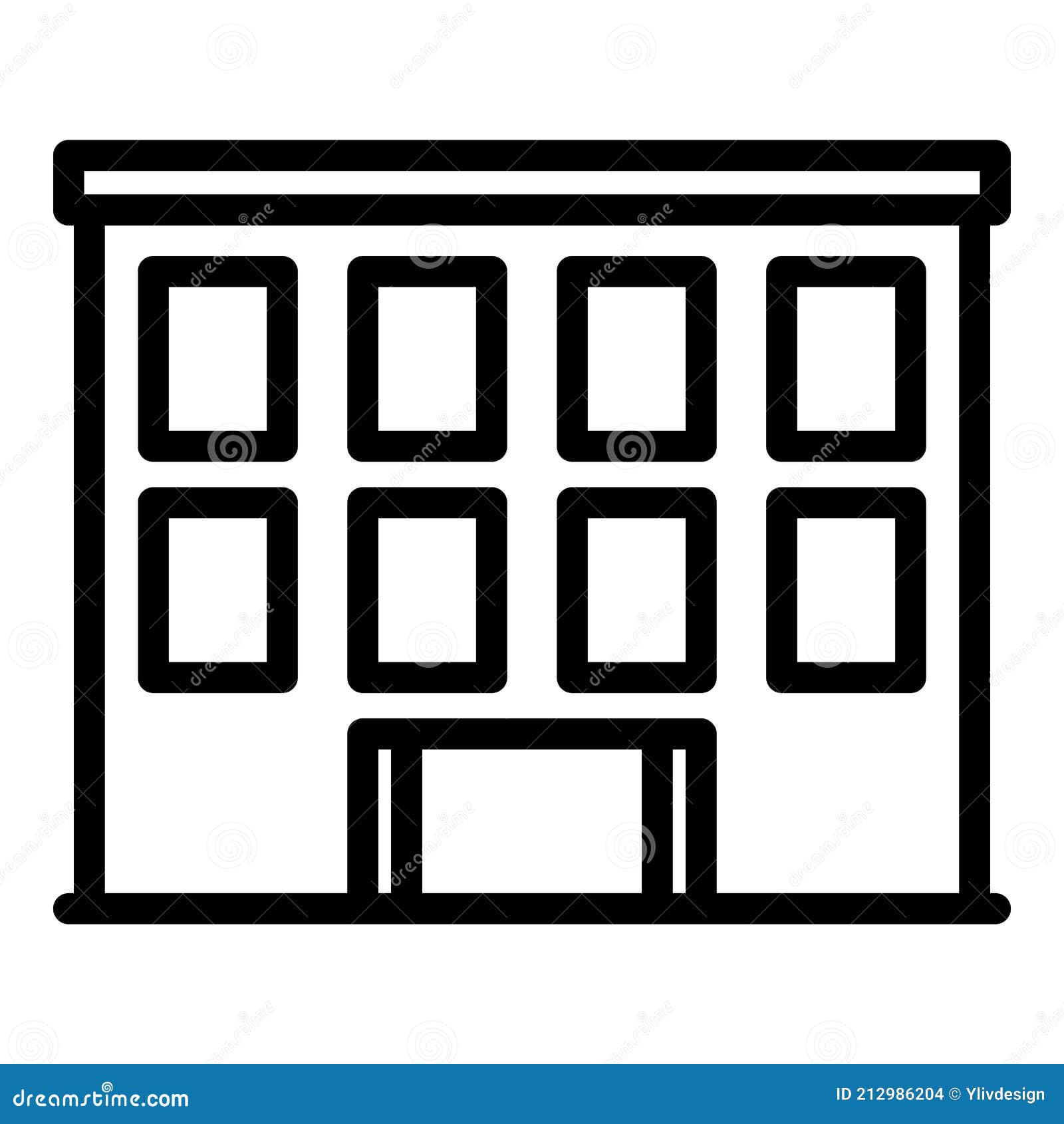 Front Campus Icon, Outline Style Stock Vector - Illustration of vector ...