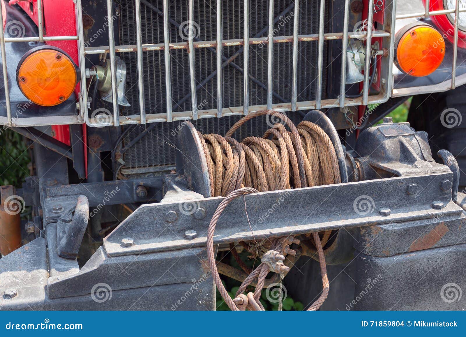 Front Car with Steel Cable for Pull Help Stock Photo - Image of ...