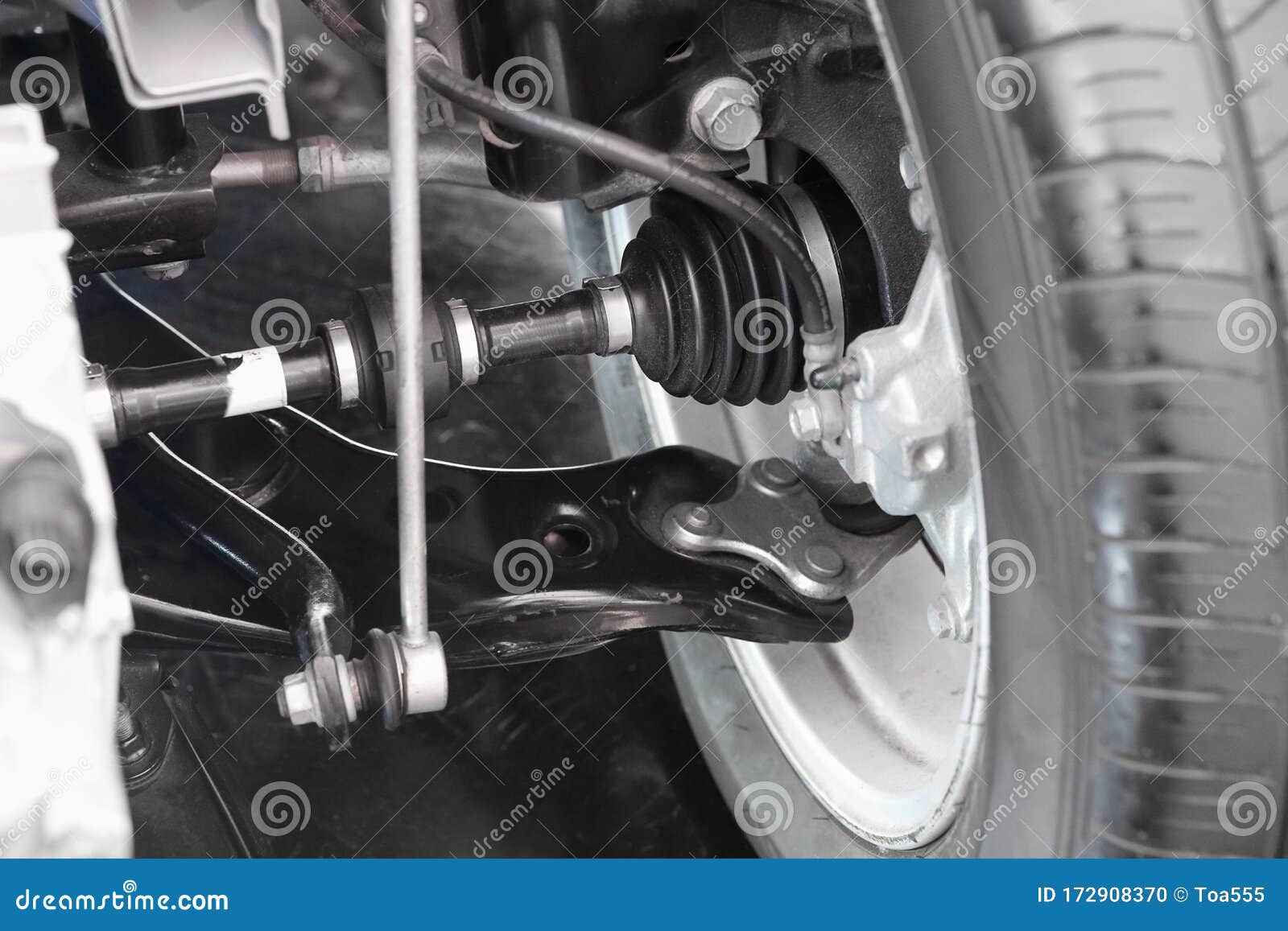 Front Car Suspension System and Drive Shaft Stock Photo - Image of ...