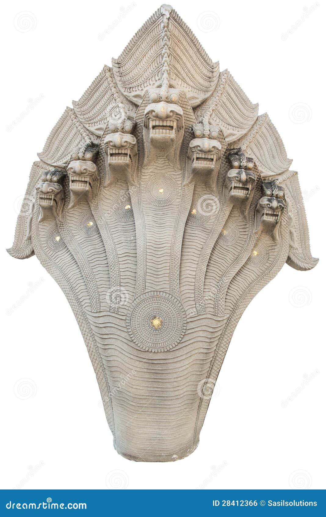 The Front Of Chinese Nak, A Snake God With Multiple Heads Stock ...