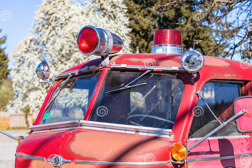 Front of a Classic Fire Engine Editorial Stock Image - Image of hose ...