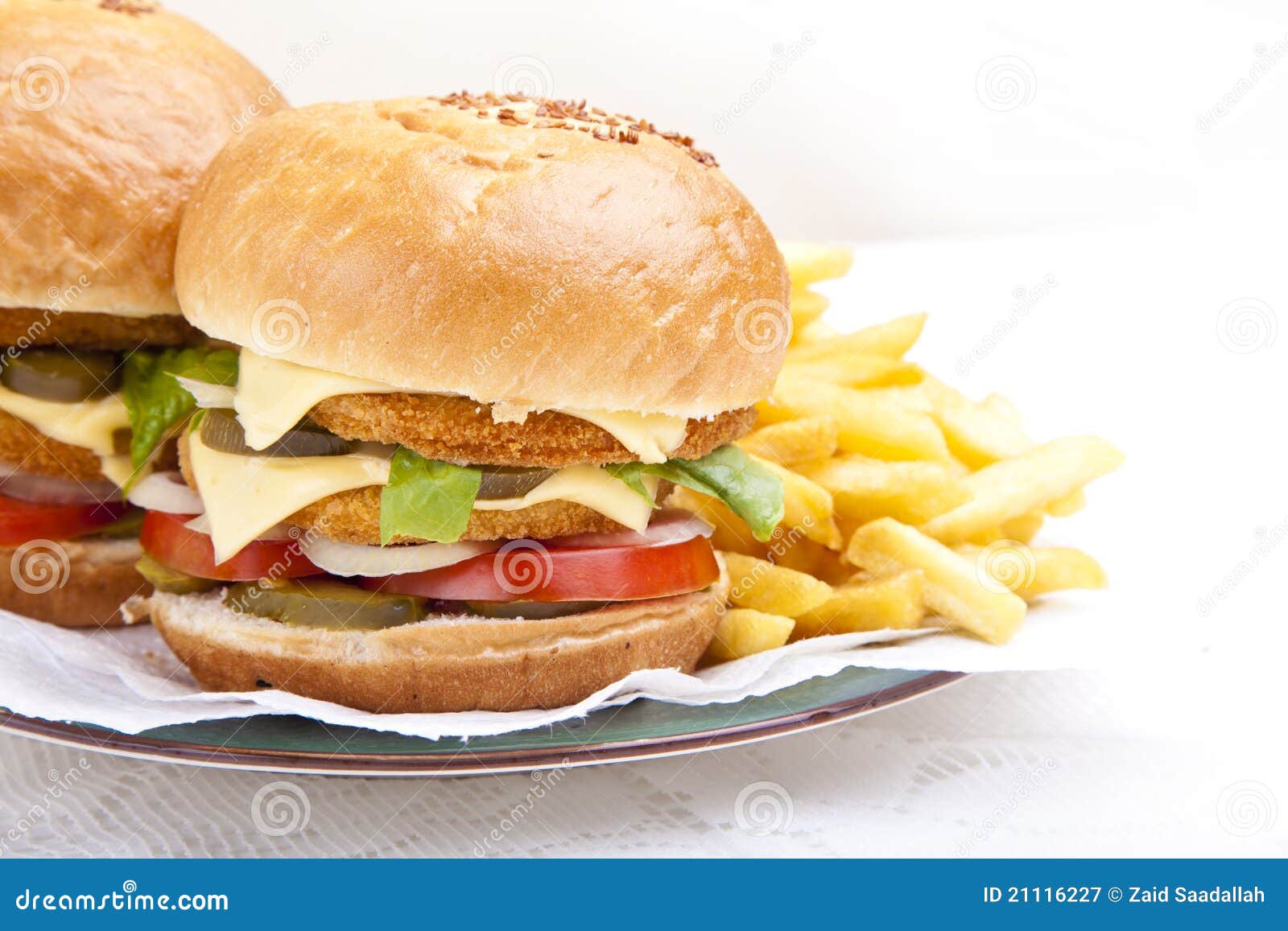 Front Close-up of Scallop Burger Stock Image - Image of huge, potato ...