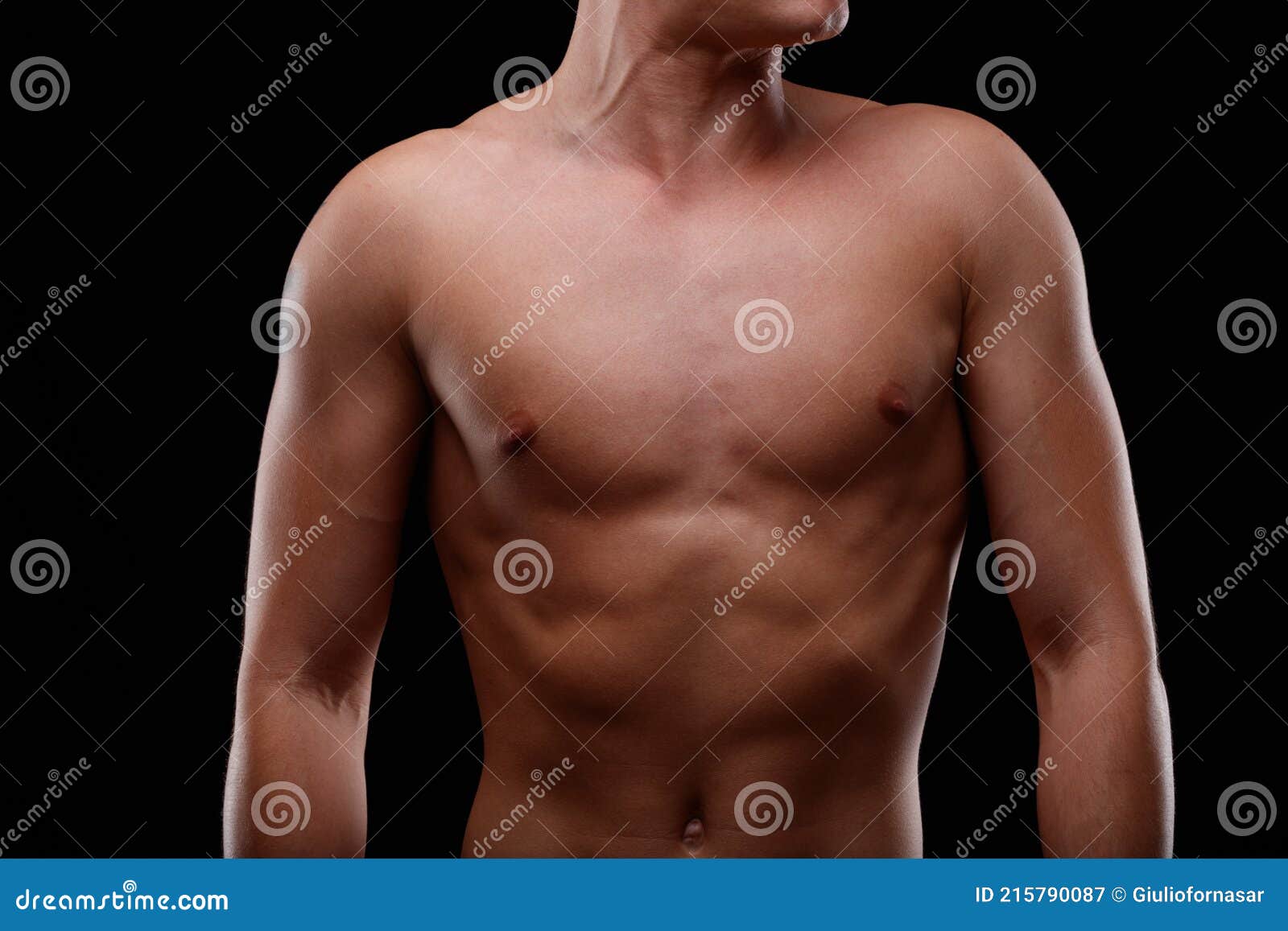 Front Close Up View of the Bare Chest of a Young Man Stock Image ...