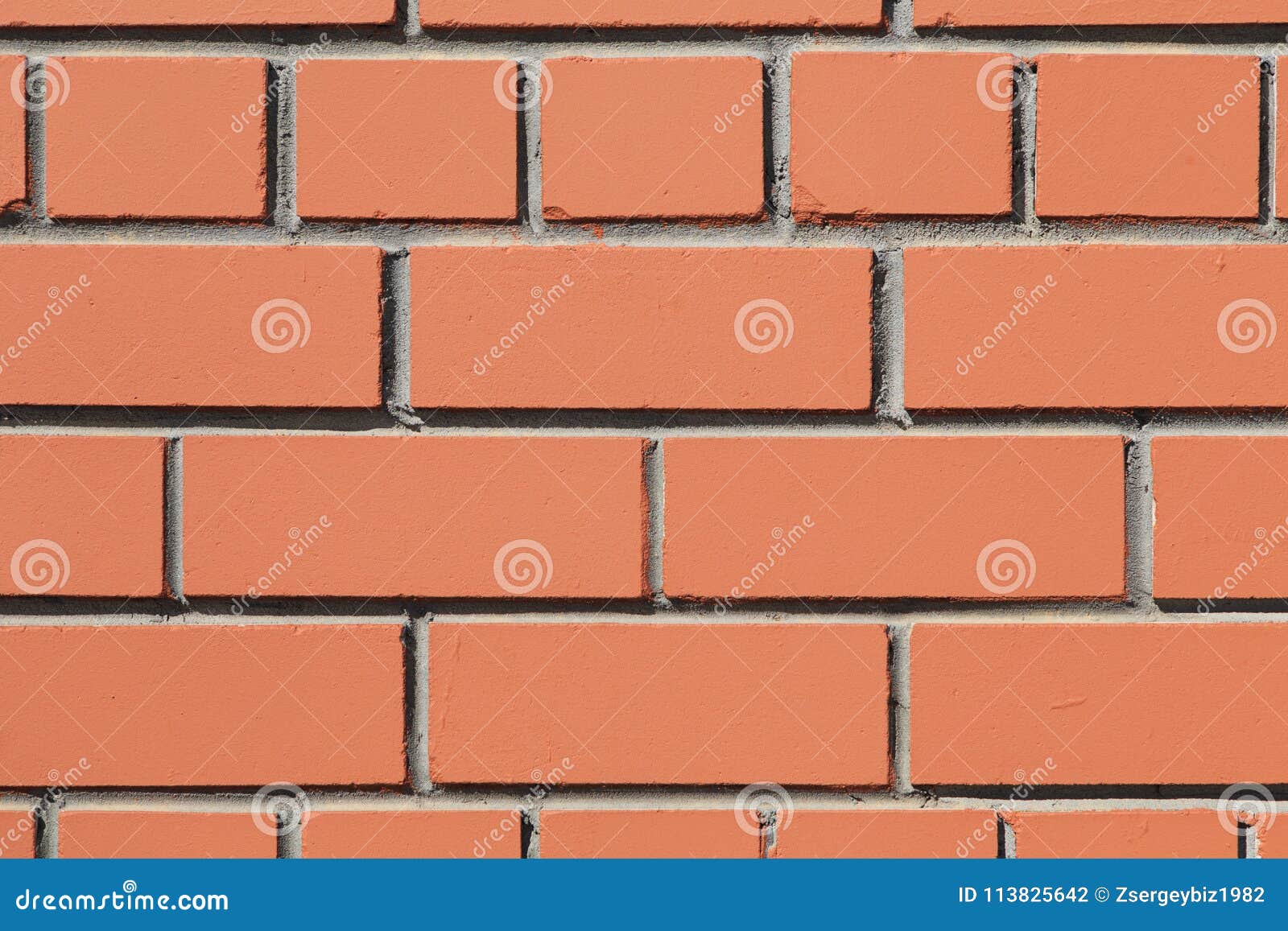 Front Close-up View of a Flat Brick Wall with the Bricks Symmetrically ...