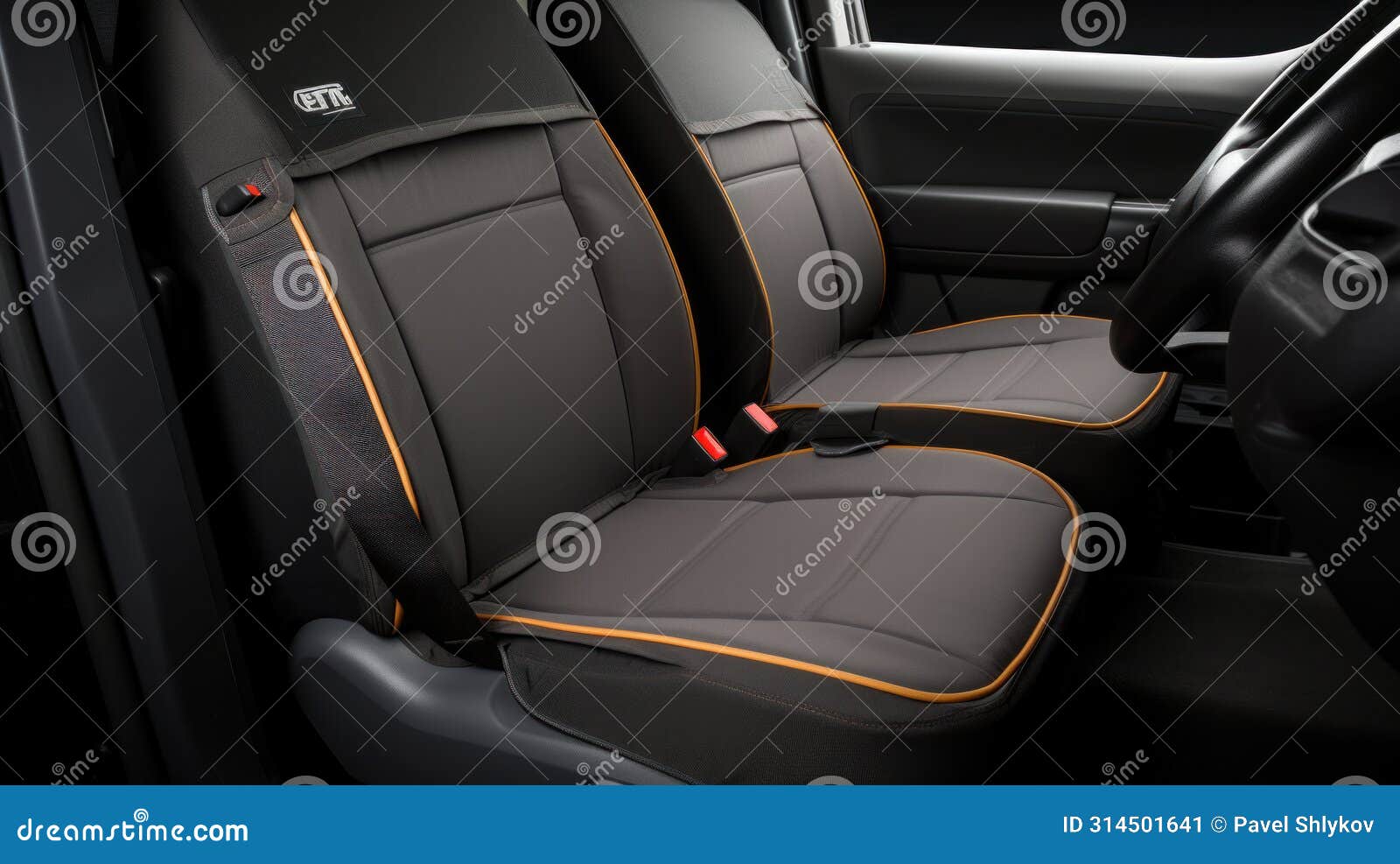 Front Cloth Car Seat Frontal View Stock Image - Image of chair, leather ...