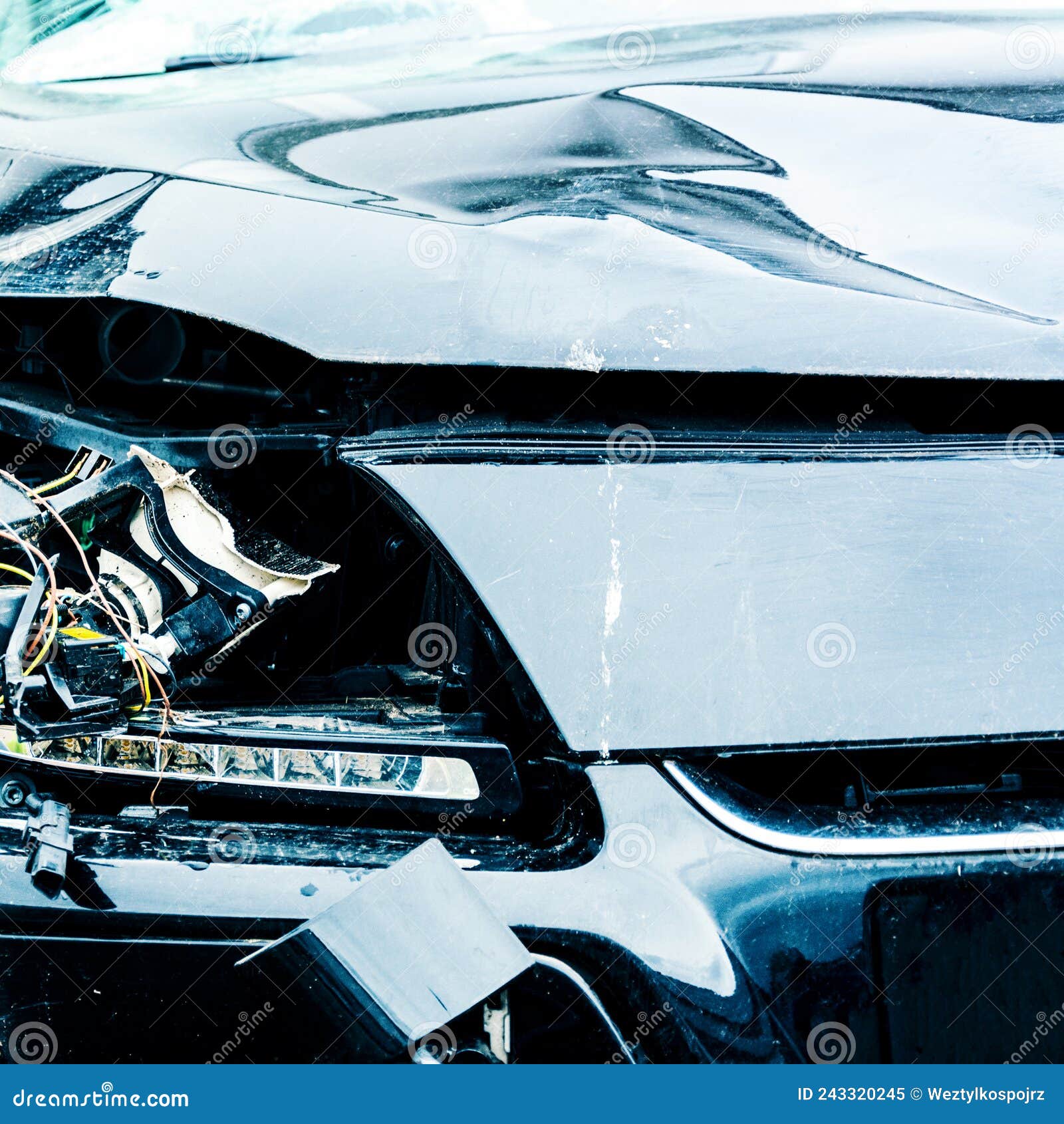 Front of Crashed Car after Accident Stock Image - Image of damage ...