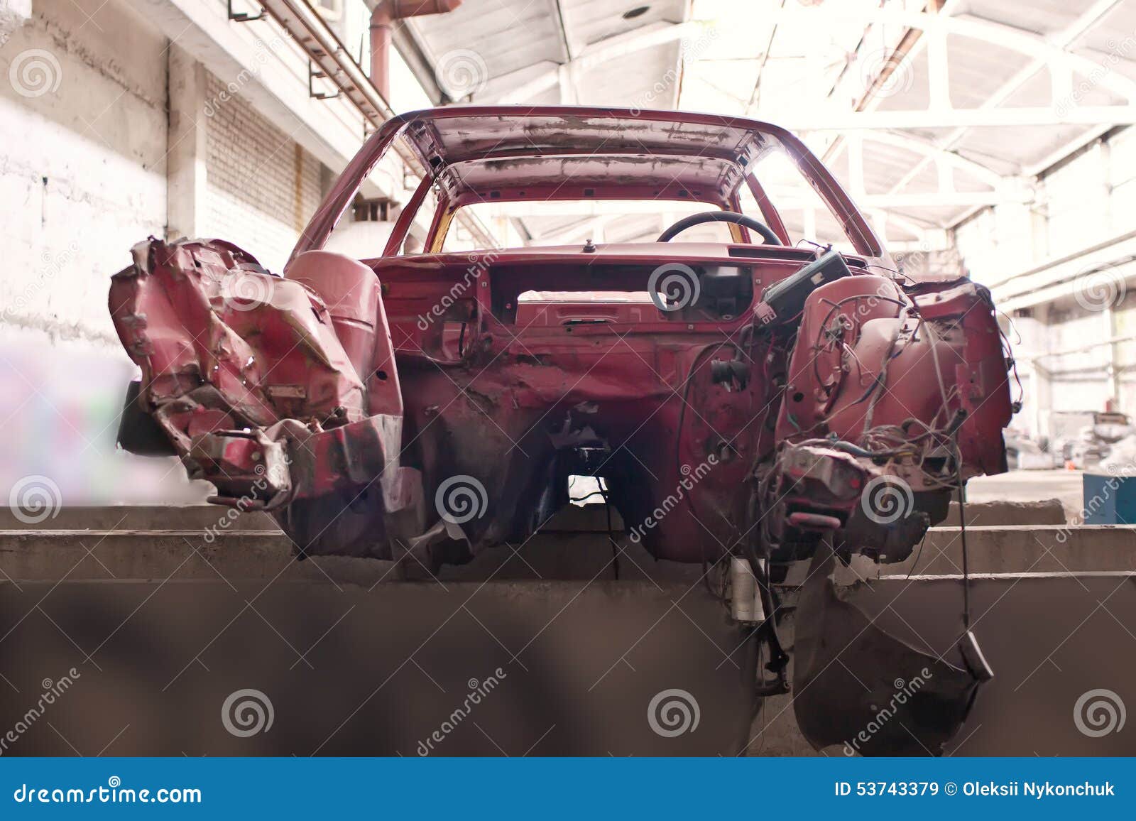 Front of the Crashed Red Car Stock Image - Image of insurance, vehicle ...