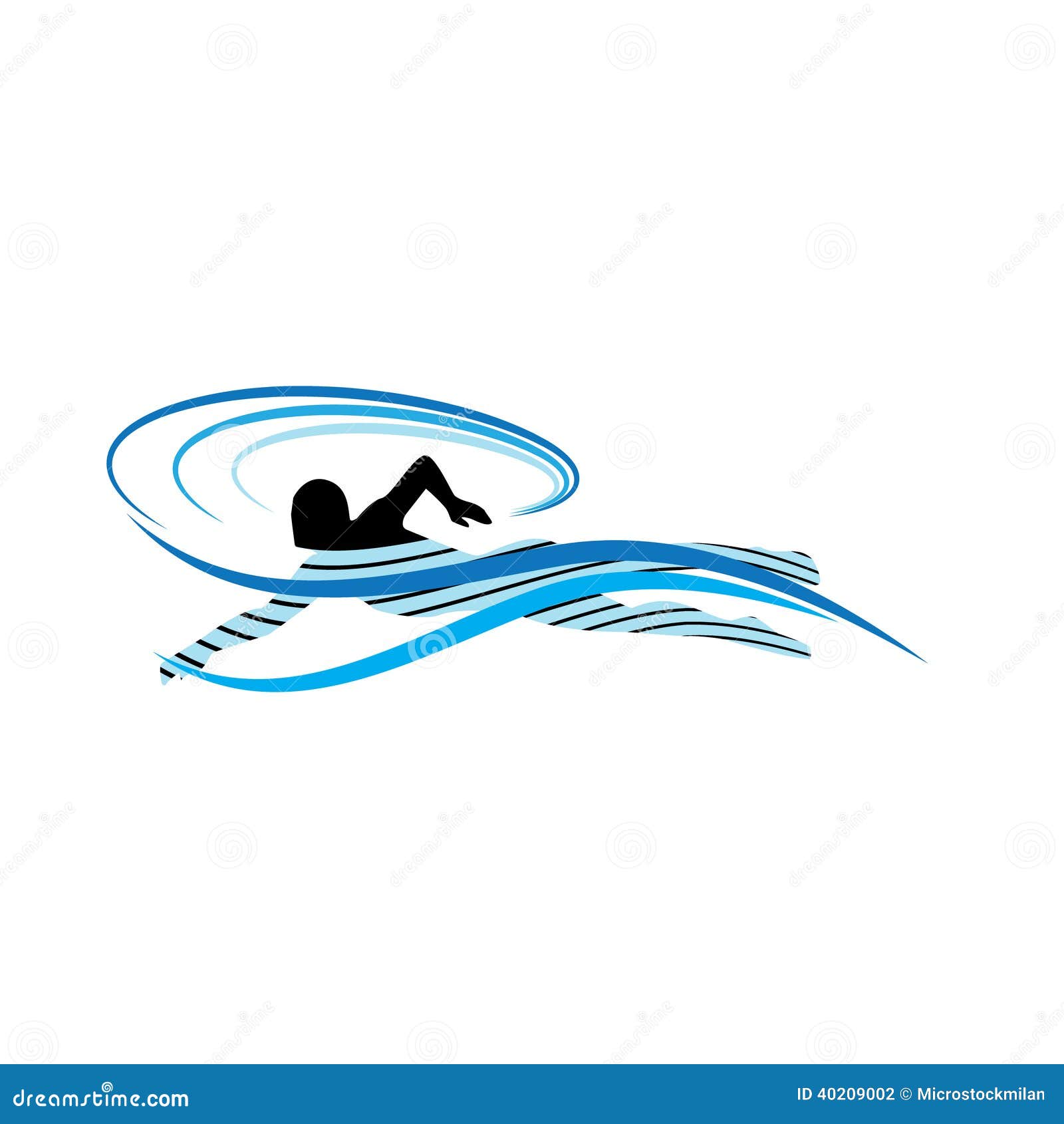 Front Crawl Swimmer illustrazione vettoriale. Illustrazione di ...