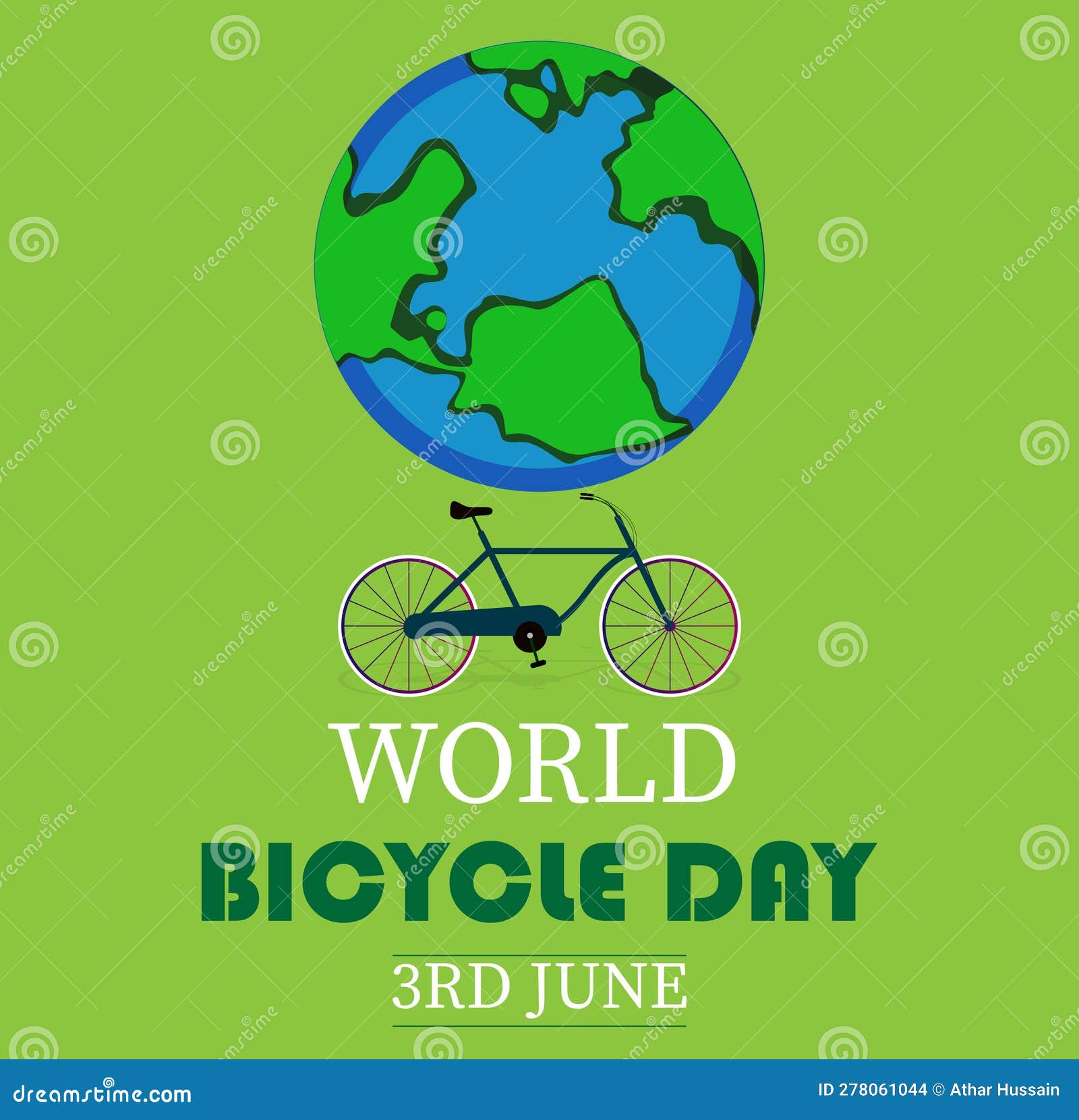 Text on Cycle Path Design for World Bicycle Day Stock Vector ...
