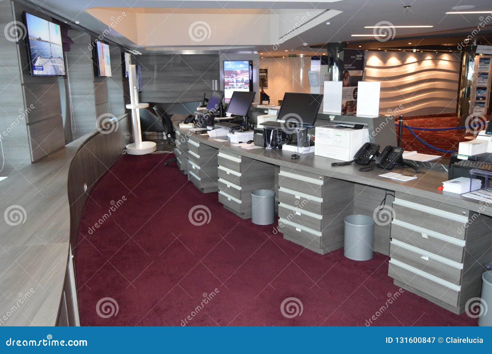 The Front Desk of a Cruise Ship with Views of Workplace Managers, MSC ...