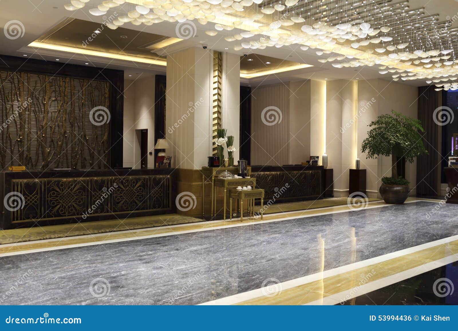 The Front Desk of the Hotel Stock Photo - Image of smooth, bonsai: 53994436