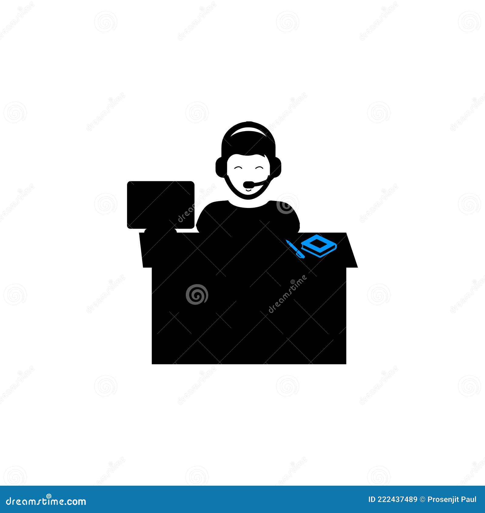 Front Desk, Hotel, Reception Icon in Circle Stock Vector - Illustration ...