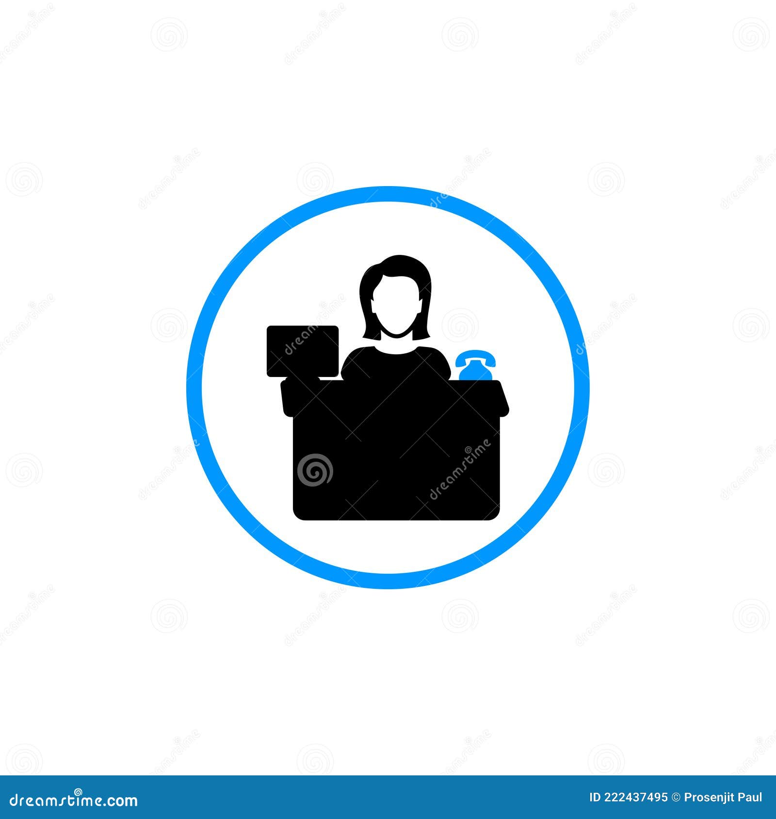 Front Desk, Hotel, Reception Icon in Circle Stock Vector - Illustration ... Front Desk, Hotel, Reception Icon in Circle Stock Vector - Illustration ...