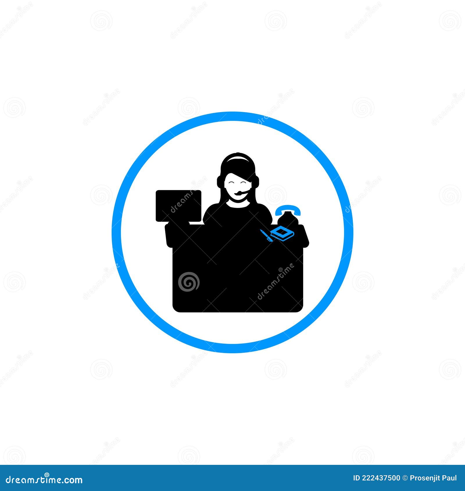 Front Desk, Hotel, Reception Icon in Circle Stock Vector - Illustration ... Front Desk, Hotel, Reception Icon in Circle Stock Vector - Illustration ...
