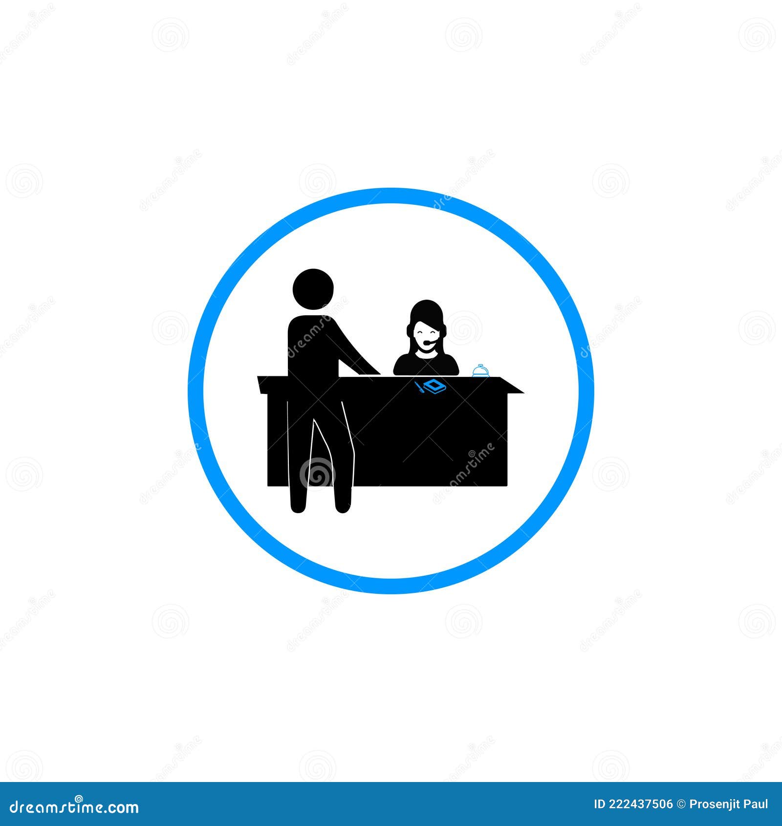Front Desk, Hotel, Reception Icon in Circle Stock Vector - Illustration ...