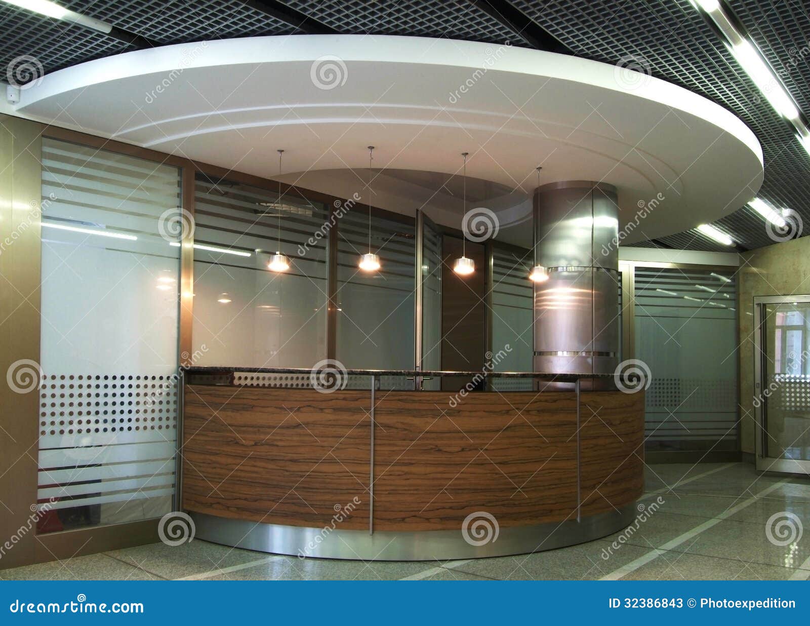 Front Desk on Reception in Hi-tech Style Stock Image - Image of ...