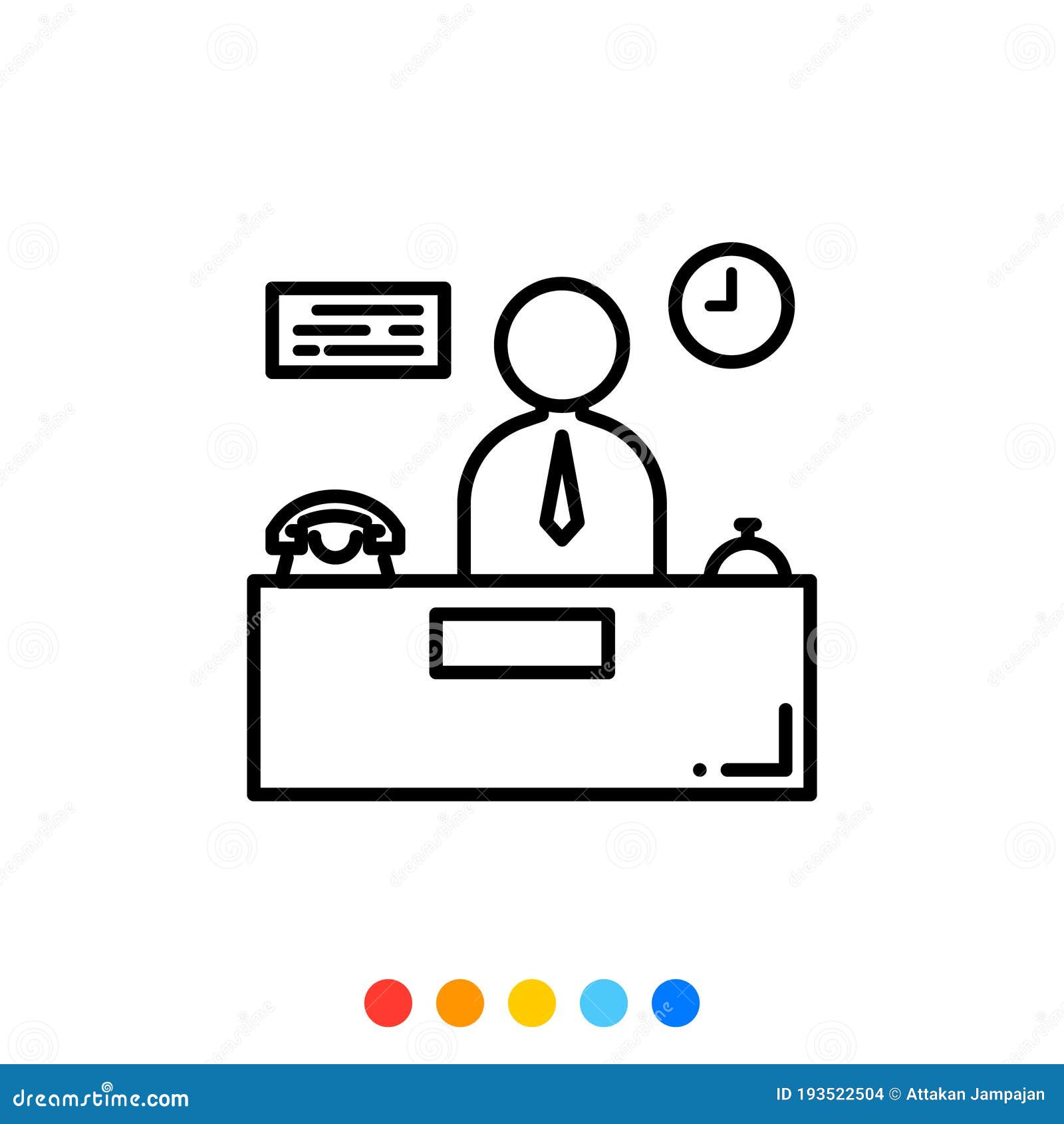 Front Desk or Reception Icon,Vector and Illustration Stock Vector ...