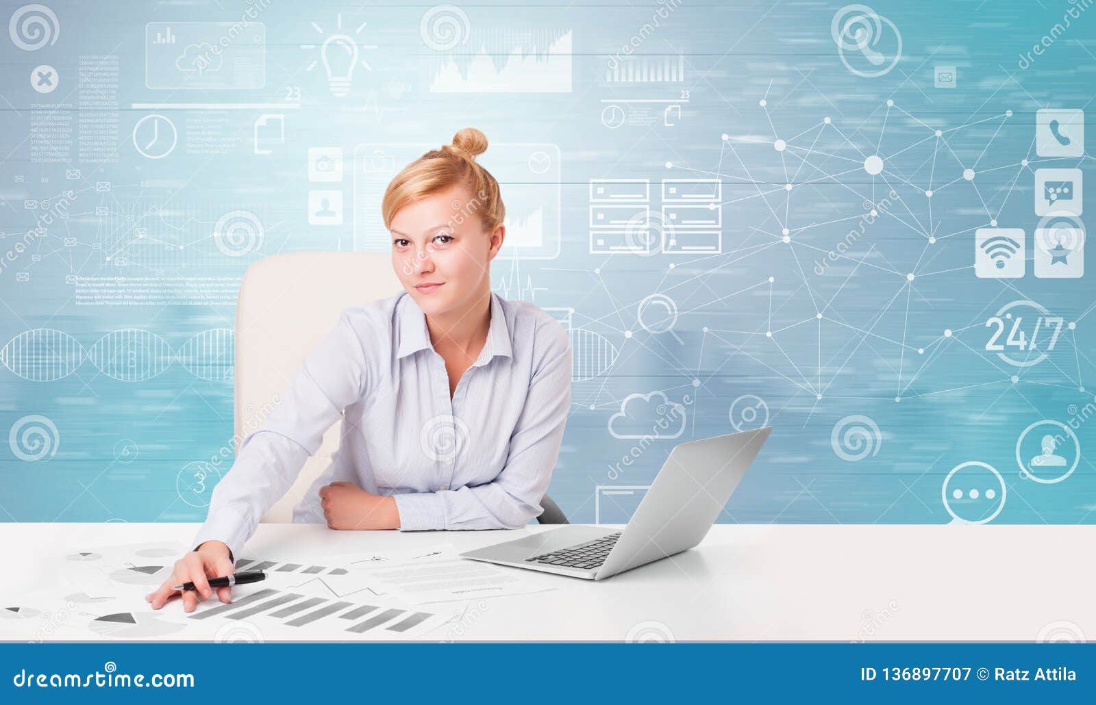 Front Desk Work with Workflow Concept Stock Image - Image of function ...