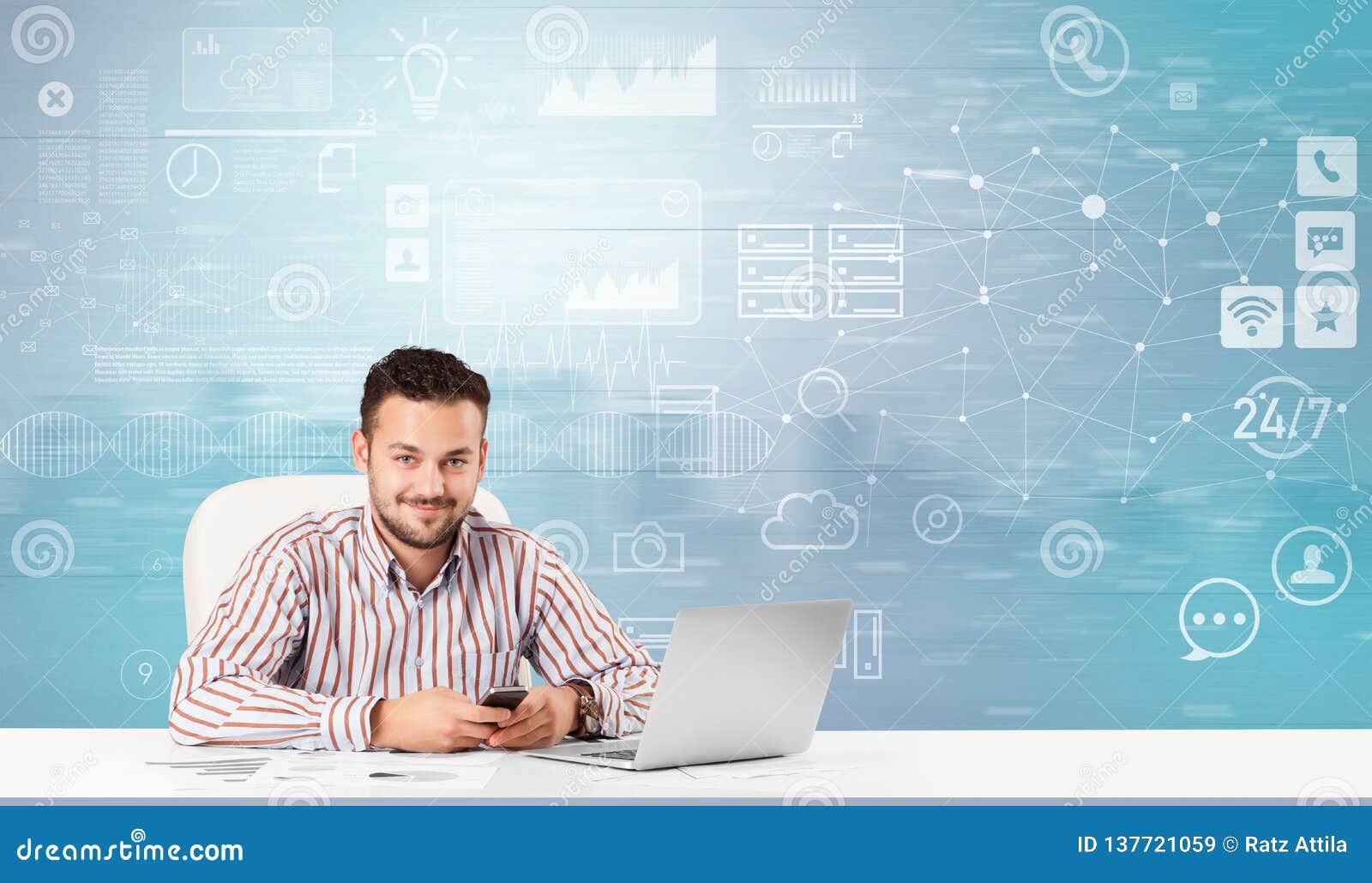 Front Desk Work with Workflow Concept Stock Image - Image of analyze ...