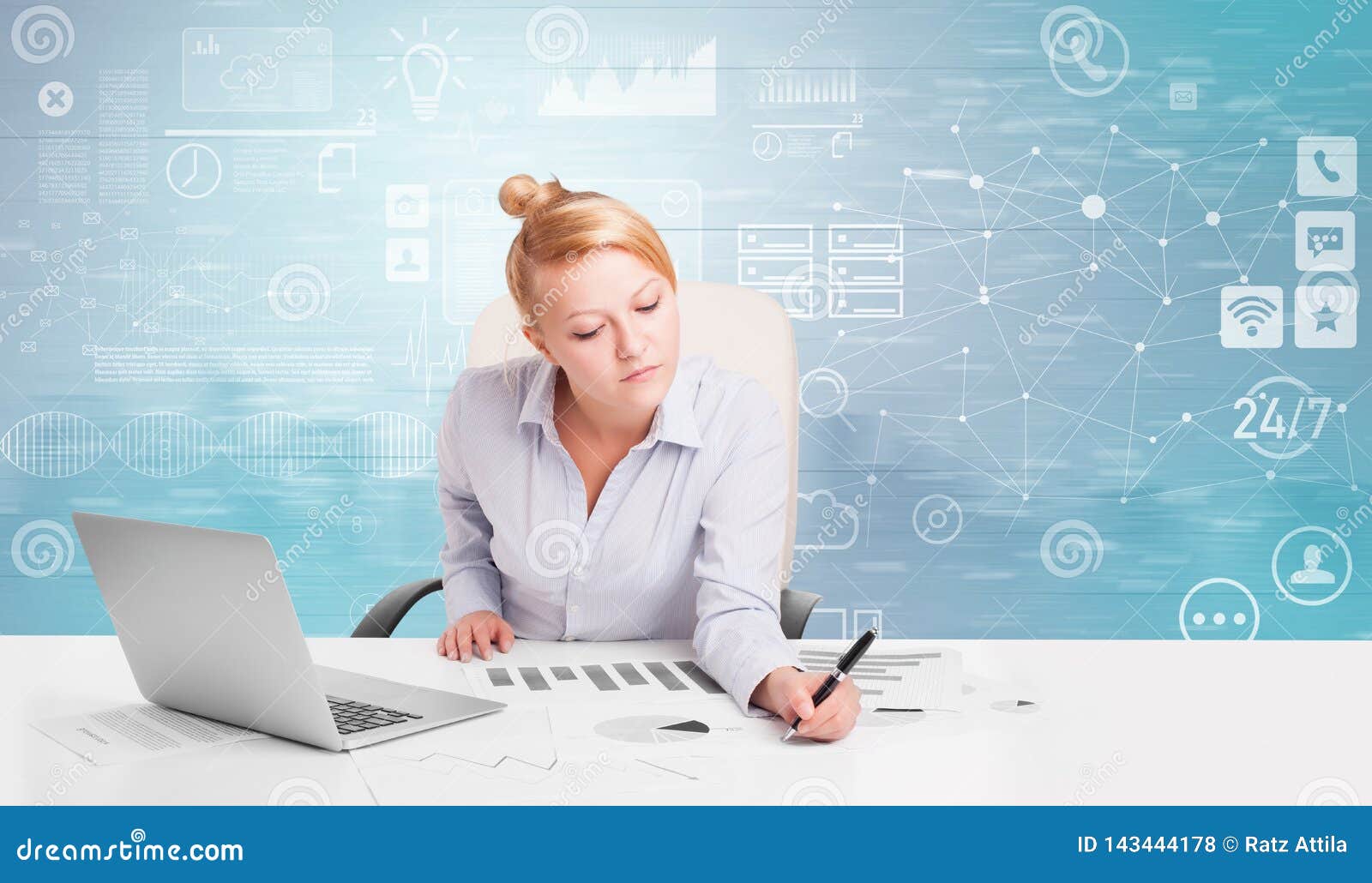 Front Desk Work with Workflow Concept Stock Photo - Image of front ...