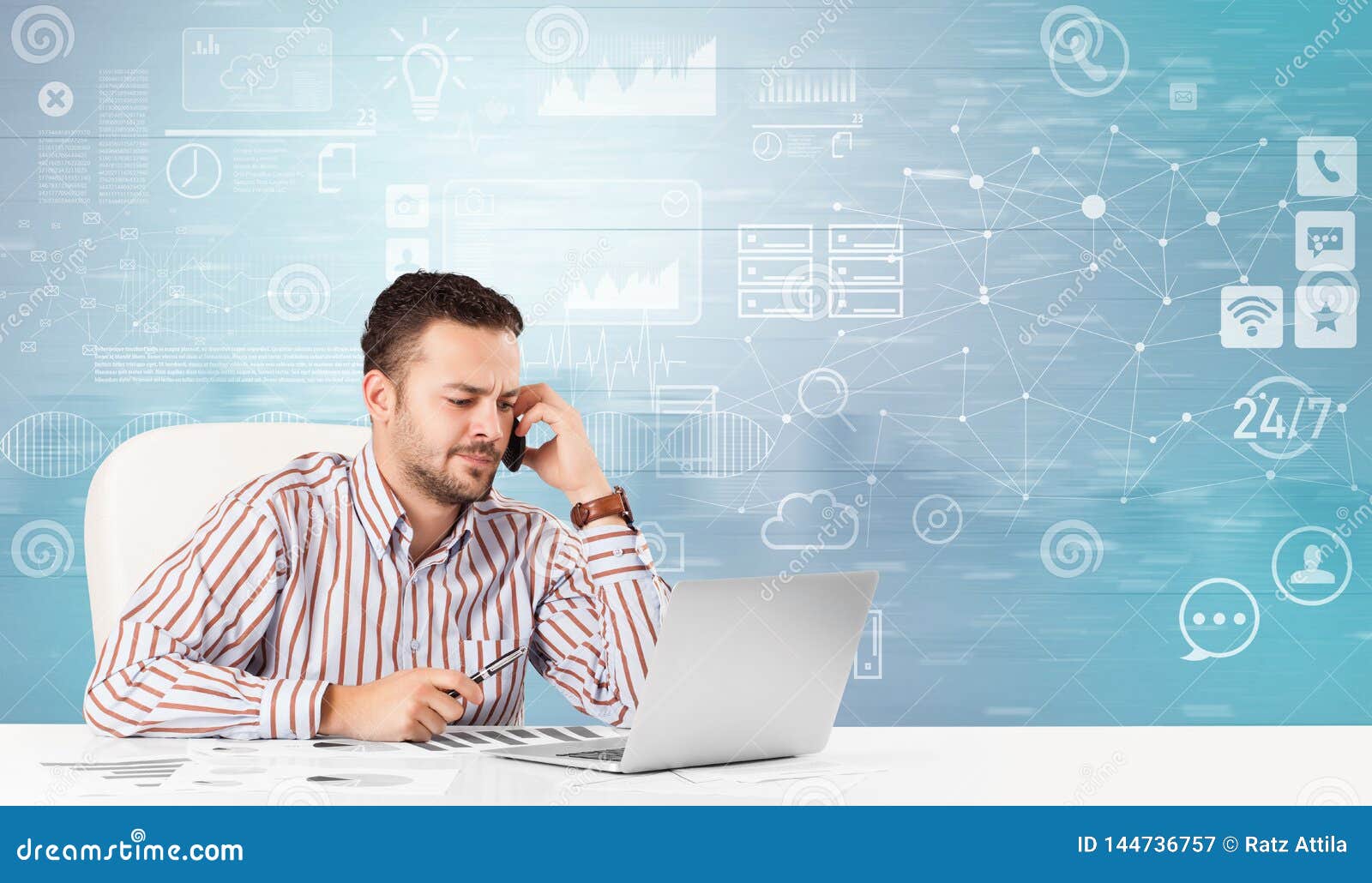 Front Desk Work with Workflow Concept Stock Image - Image of idea ...