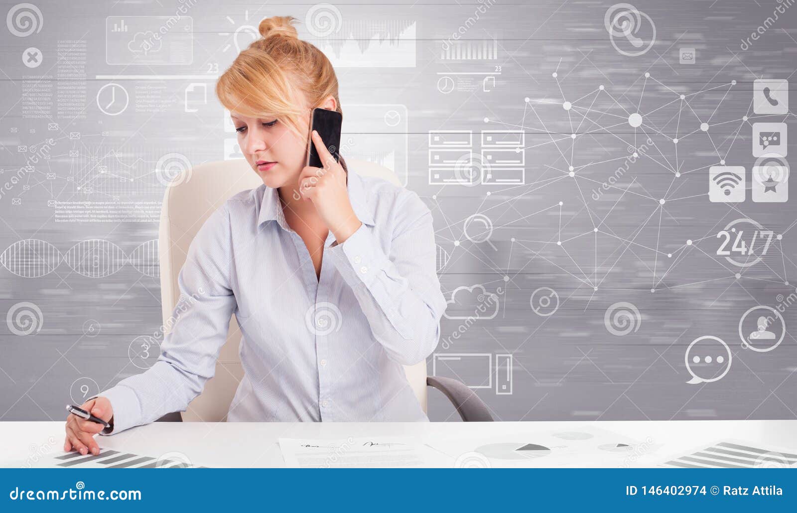 Front Desk Work with Workflow Concept Stock Photo - Image of desk ...