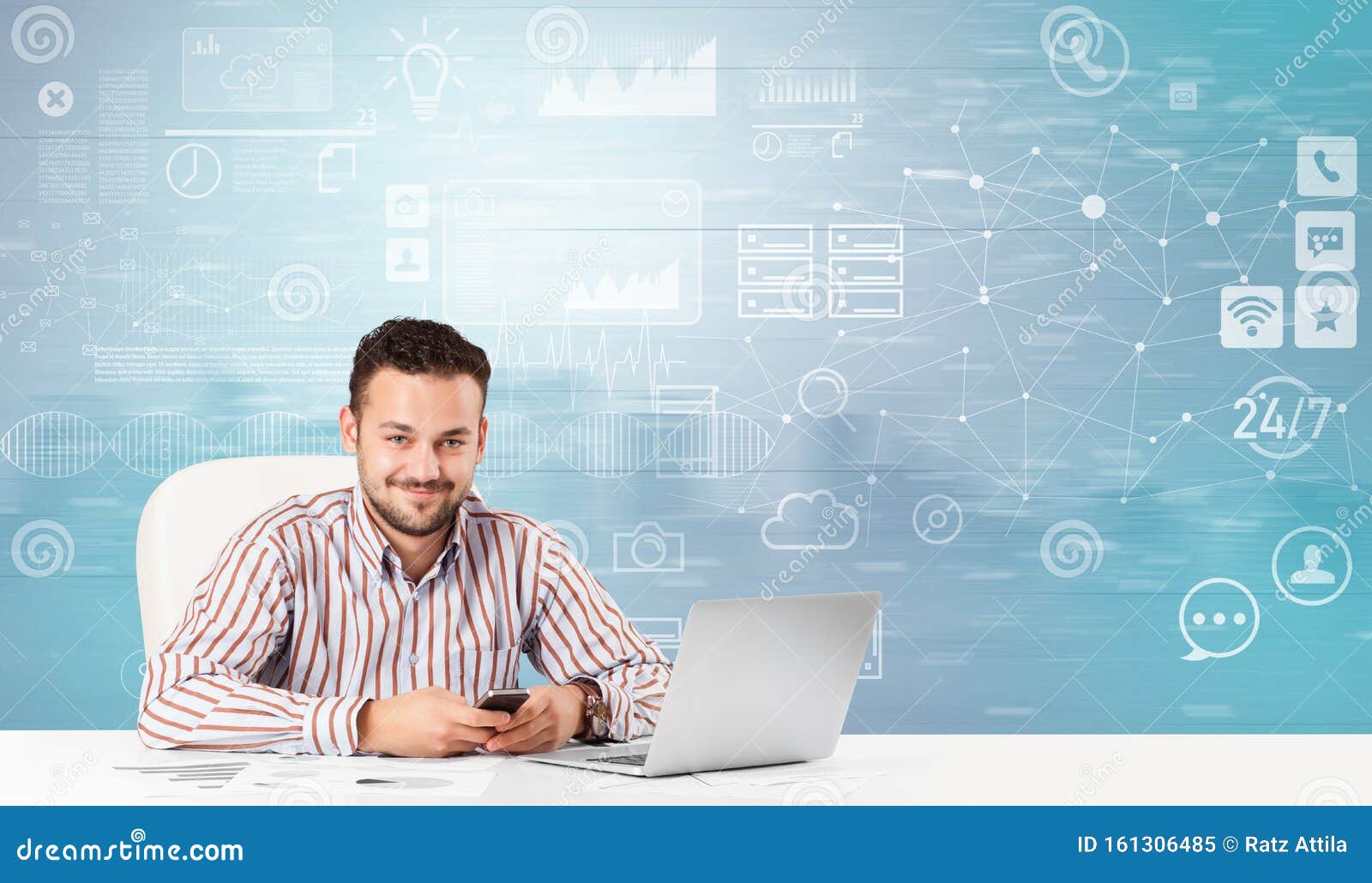 Front Desk Work with Workflow Concept Stock Image - Image of person ...