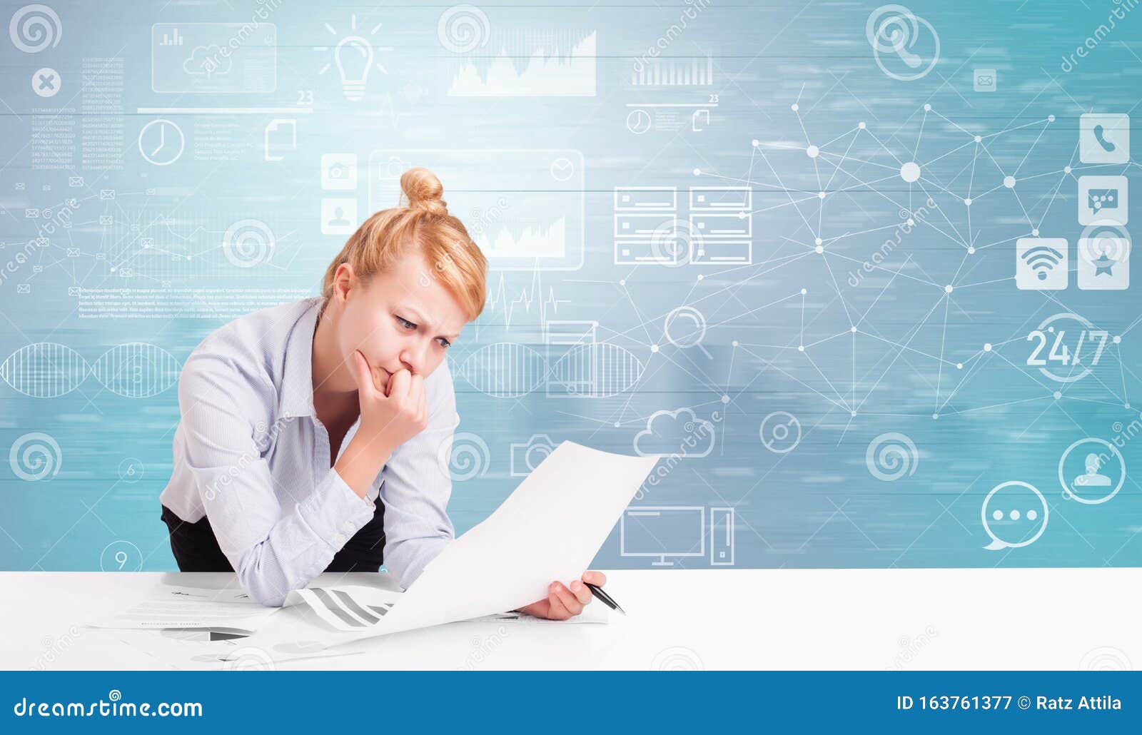 Front Desk Work with Workflow Concept Stock Image - Image of challenge ...